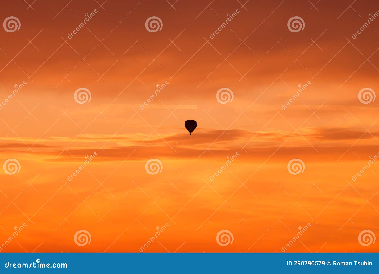Hot Air Balloon Flying at Sunset Sky Stock Image - Image of people ...