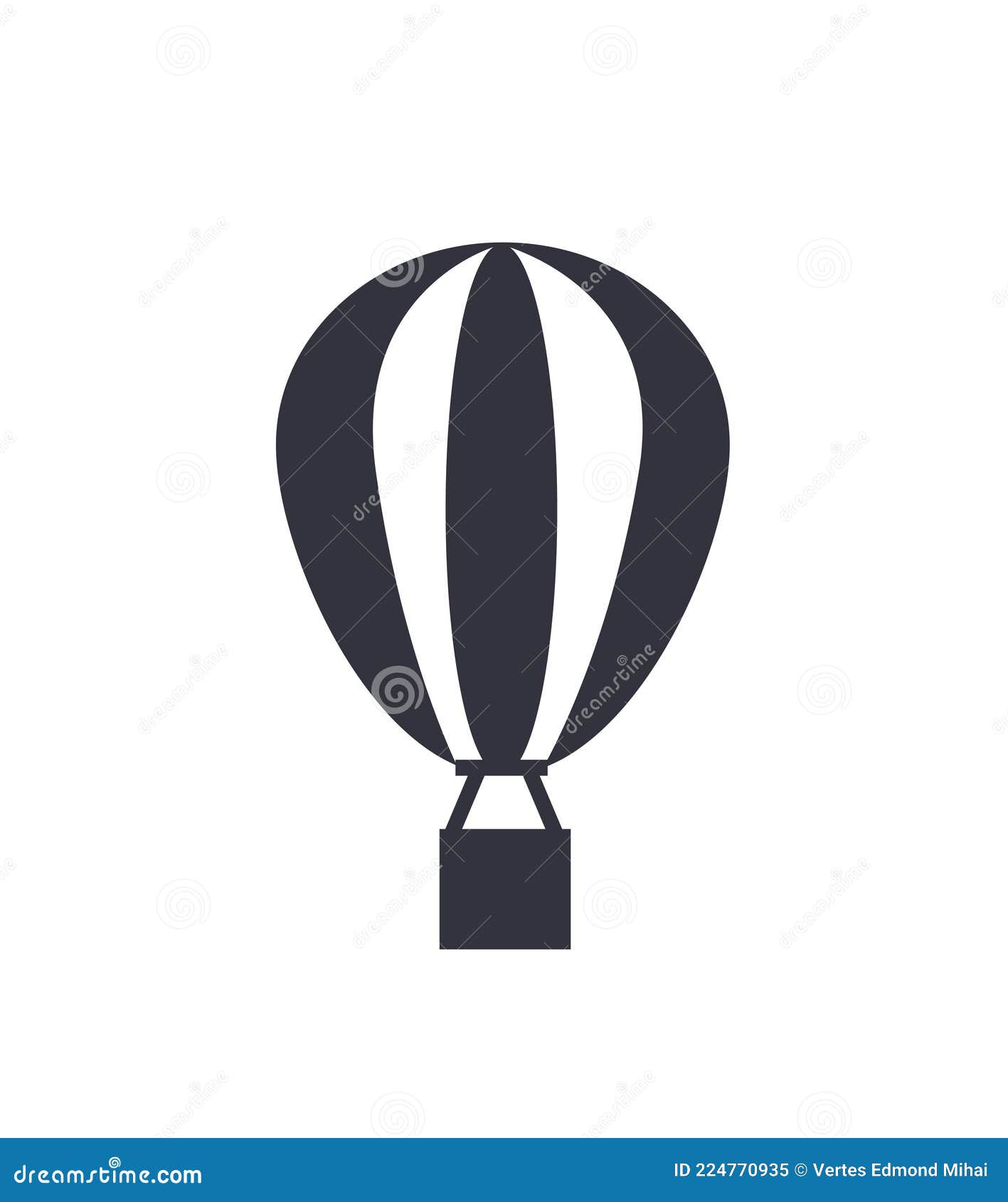 Hot air balloon icon stock vector. Illustration of symbol - 224770935