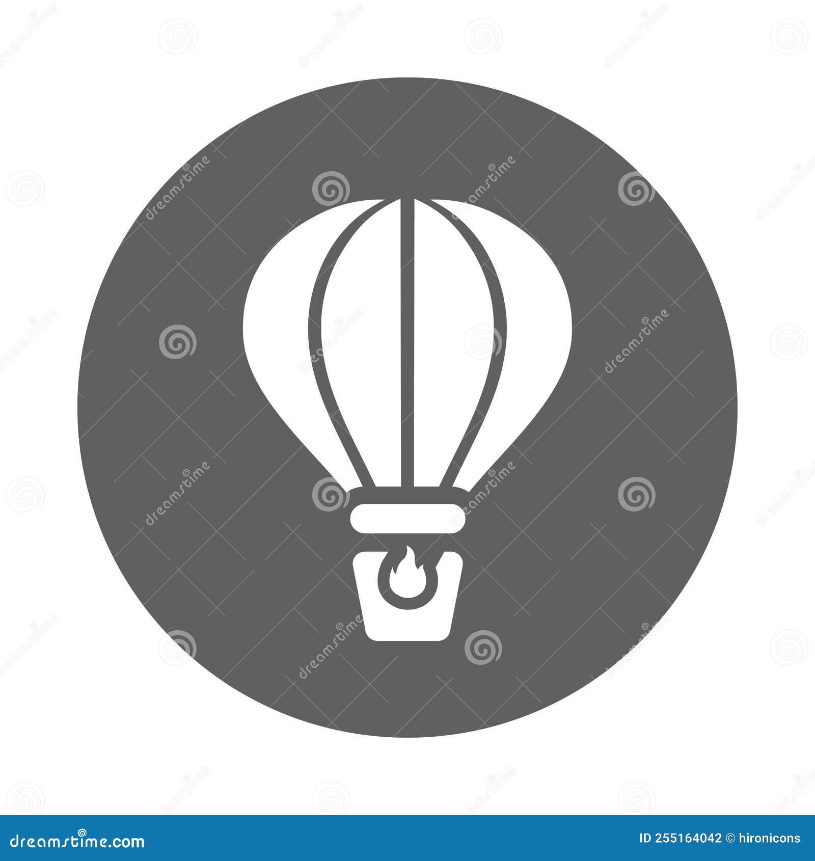 Hot, Air, Balloon Icon. Gray Vector Graphics Stock Illustration ...