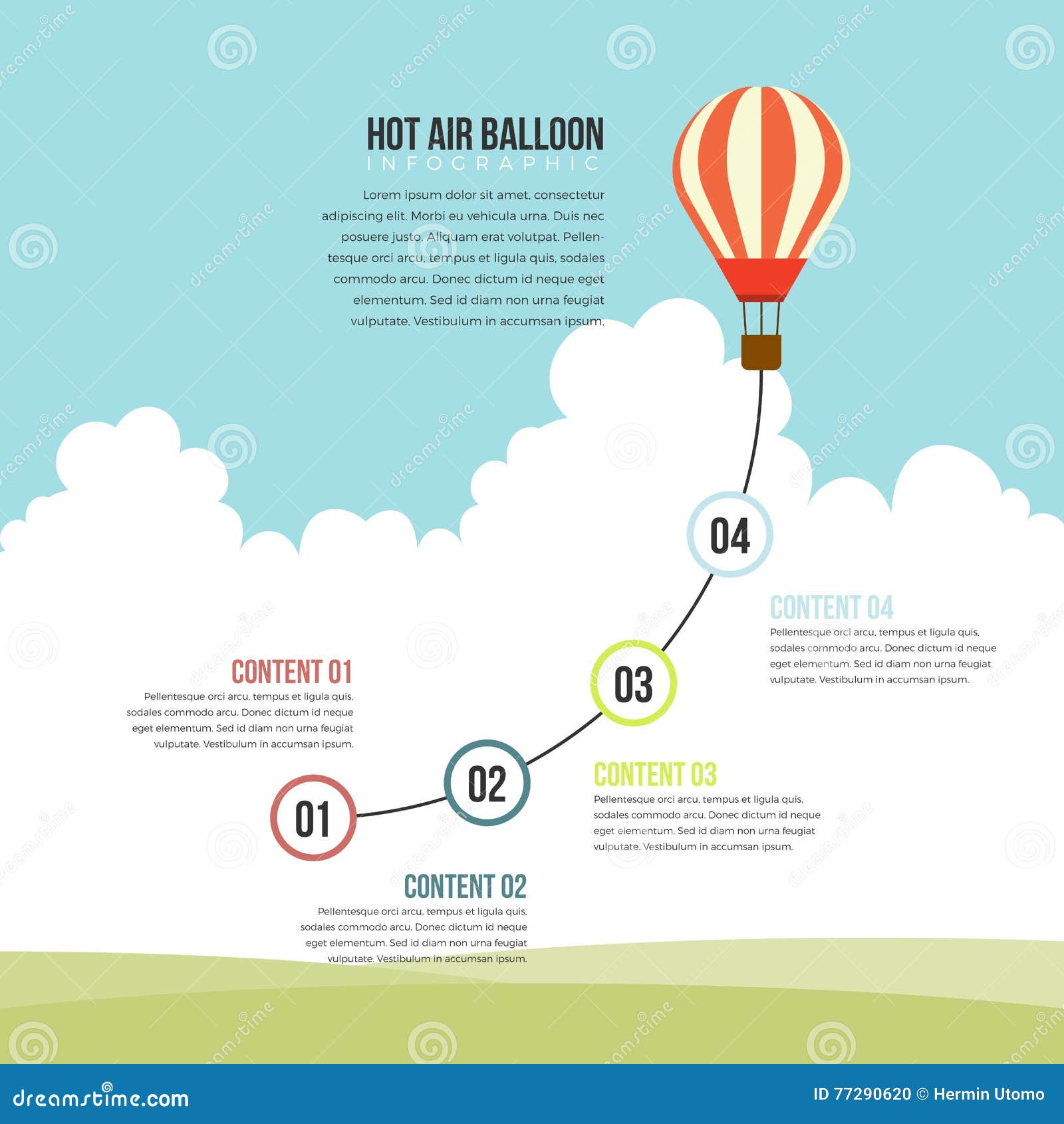 Hot Air Balloon Infographic Stock Vector - Illustration of label ...
