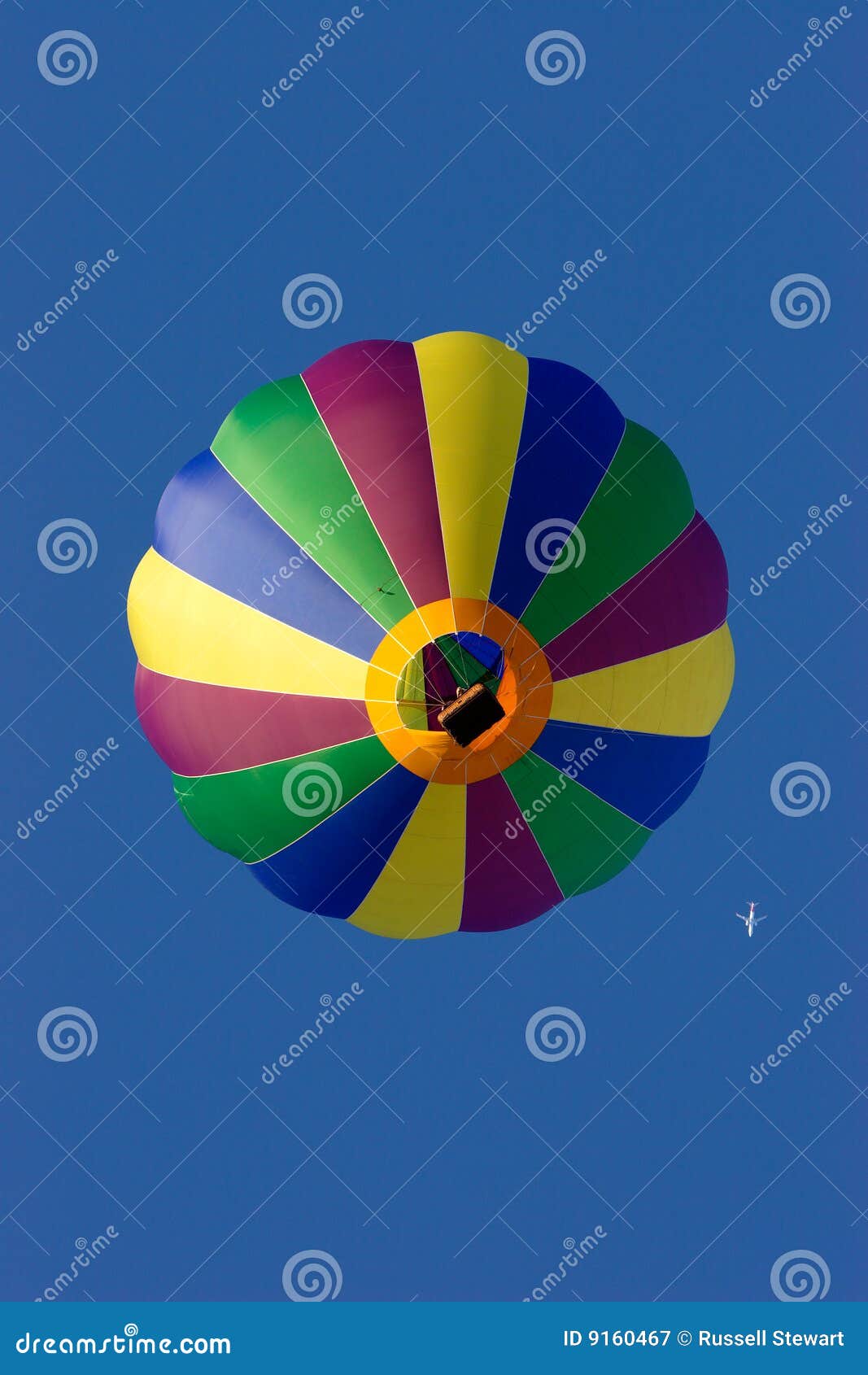 Hot Air Balloon and Jet Airliner Stock Image - Image of blue, passenger ...