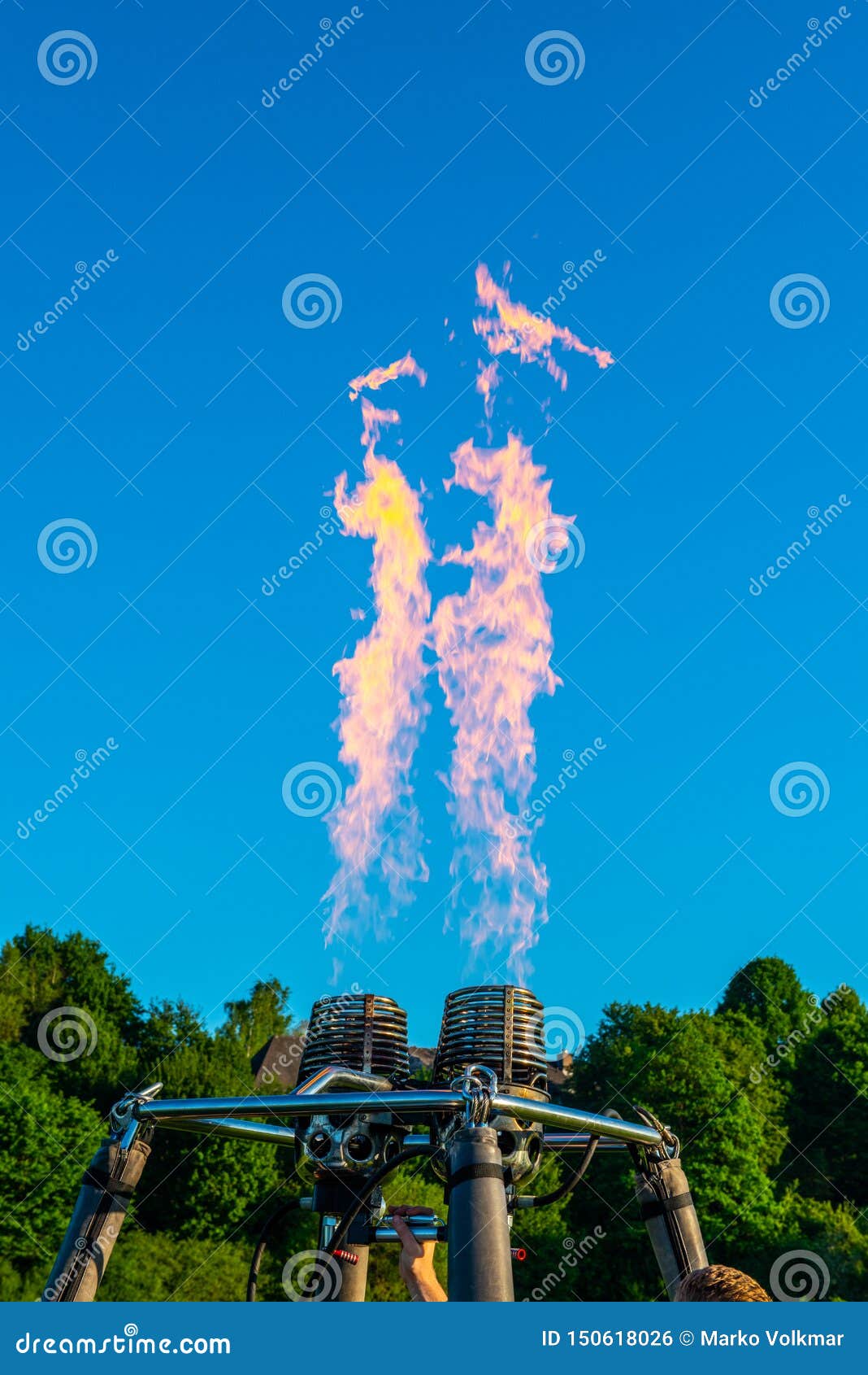 Hot- Air Balloon Jet with Flame Stock Photo - Image of ballooning ...