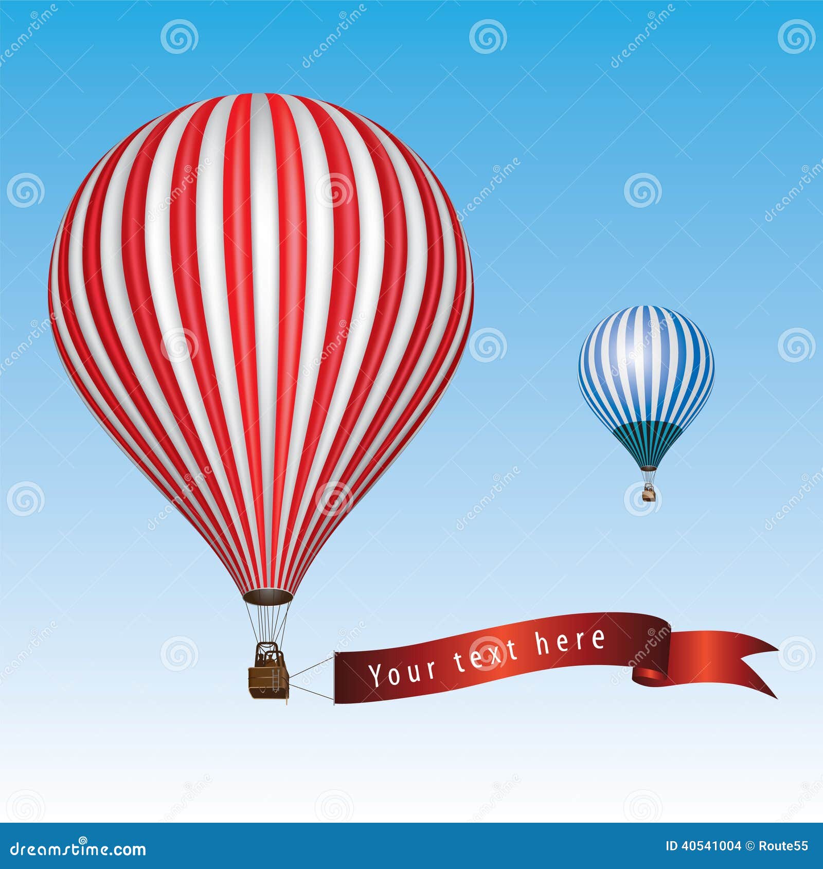 Hot Air Balloon with Message Stock Vector - Illustration of stripes ...