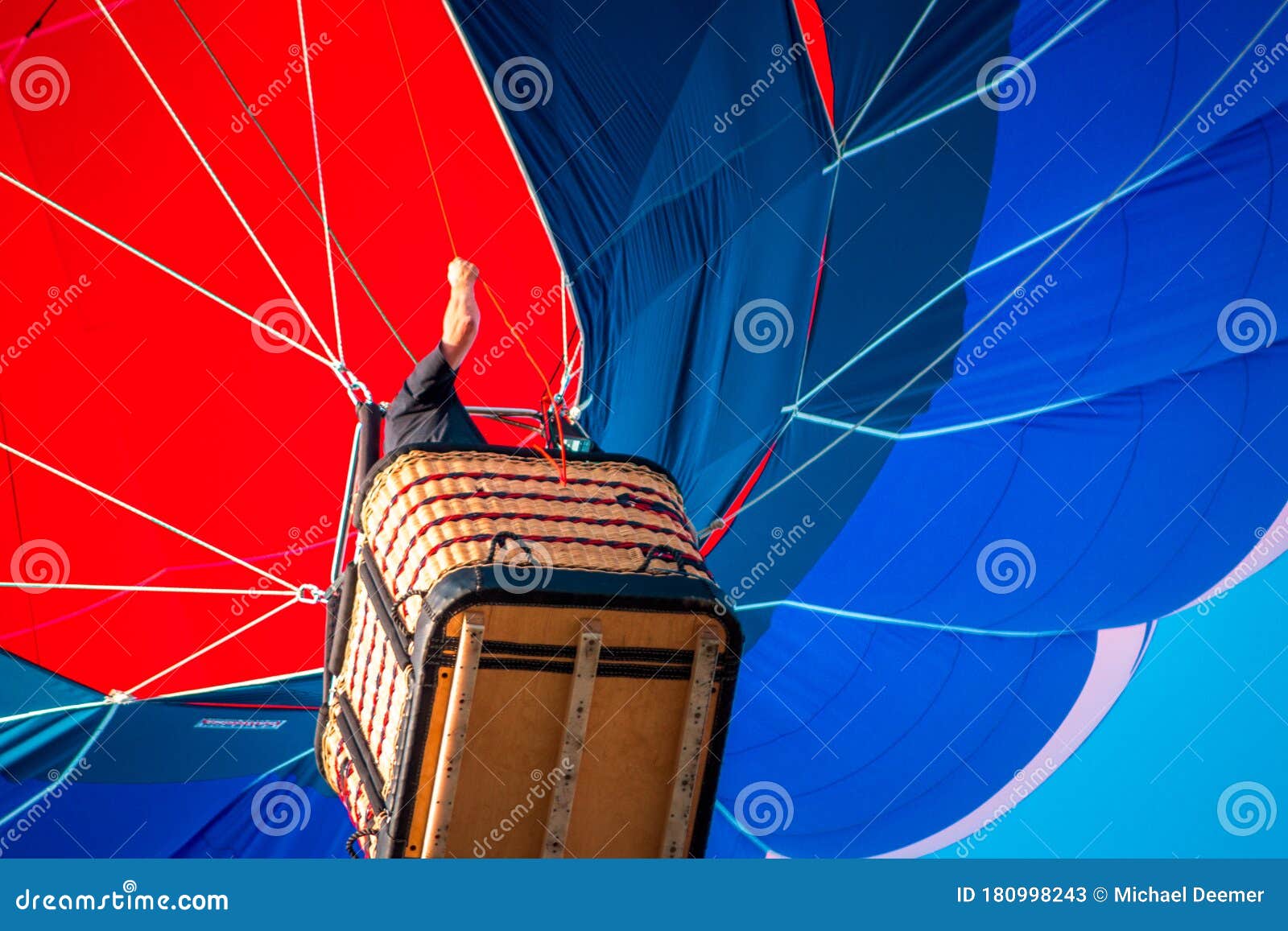 Hot Air Balloon Pilot Soaring Above in the Sky Editorial Stock Photo ...