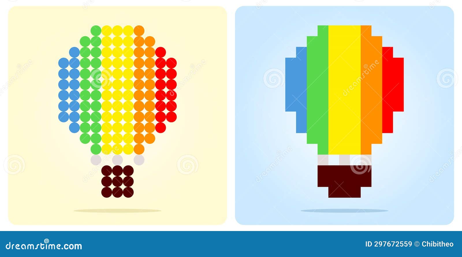 Hot Air Balloon In 8 Bit Pixel Art Cartoon Vector | CartoonDealer.com ...