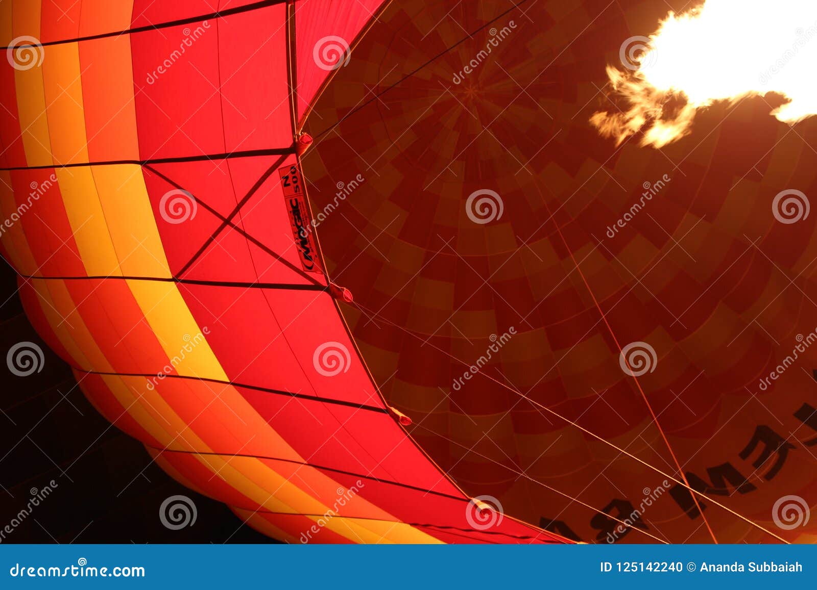 Hot air balloon with fire stock photo. Image of ride - 125142240