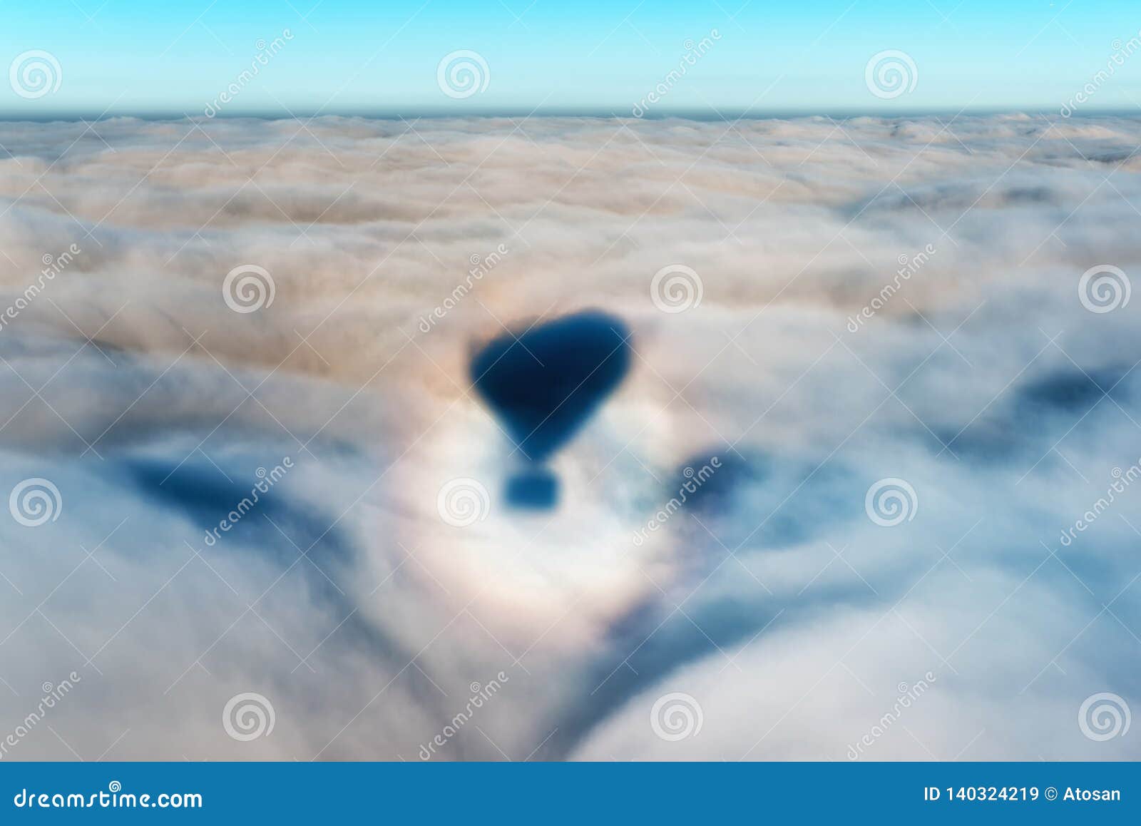 Hot Air Balloon Shadow Over the Clouds Stock Image - Image of outer ...