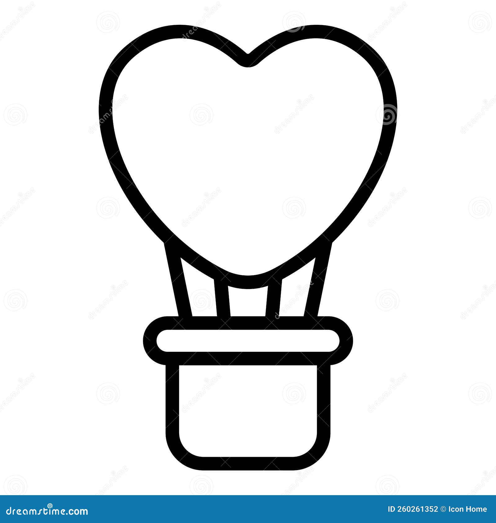 Hot Air Balloon Simple Line Stock Vector - Illustration of happy ...