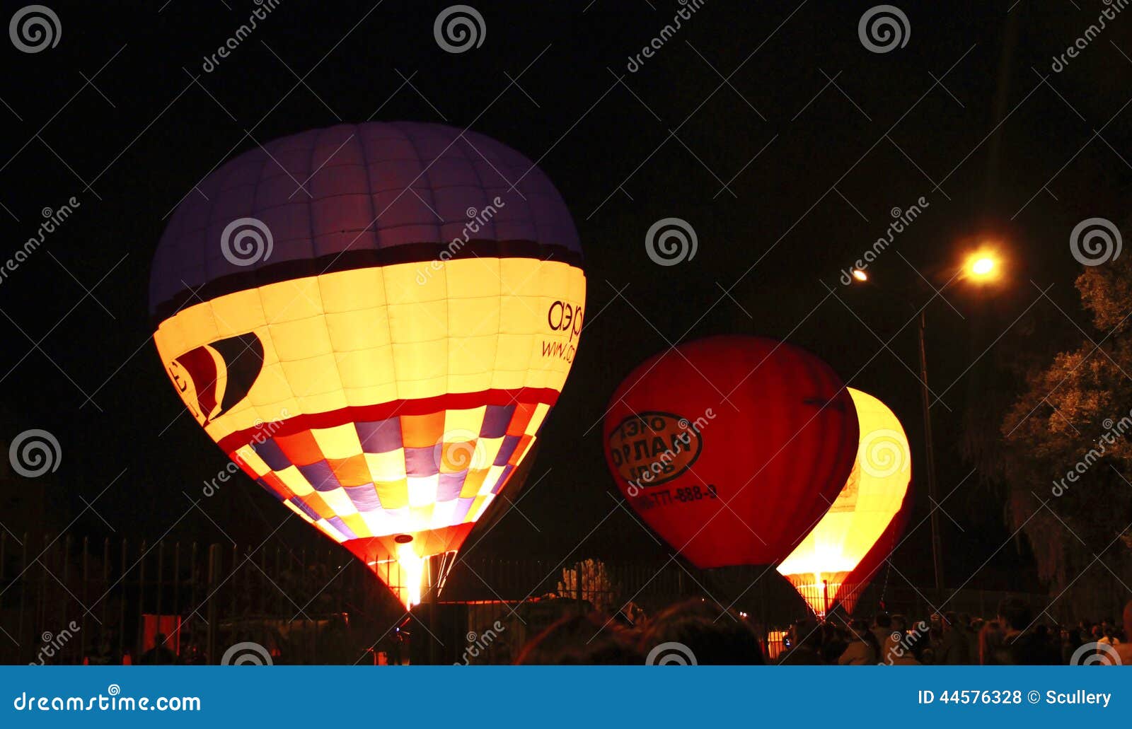 Hot Air Balloon Starting To Fly in Evening Sky Editorial Stock Photo ...