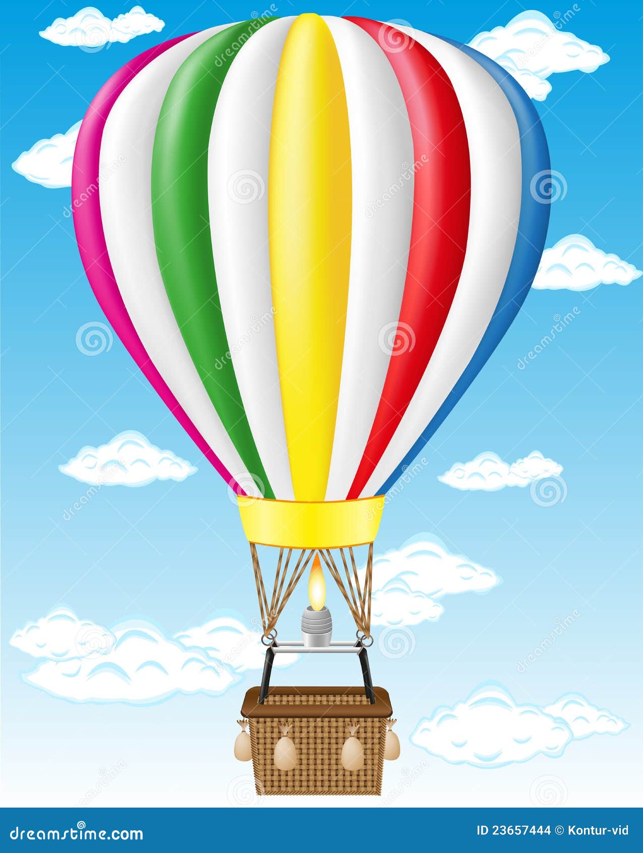Hot Air Balloon Vector Illustration Stock Vector - Illustration of ...