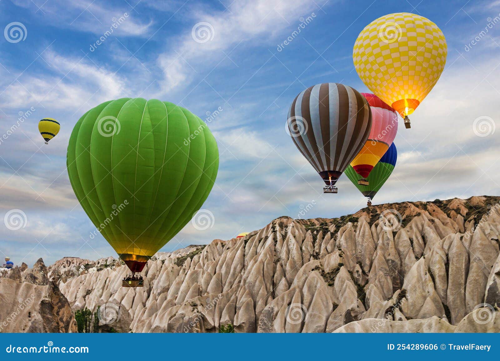 Hot Air Balloons in Cappadocia, Turkey Stock Photo - Image of national ...
