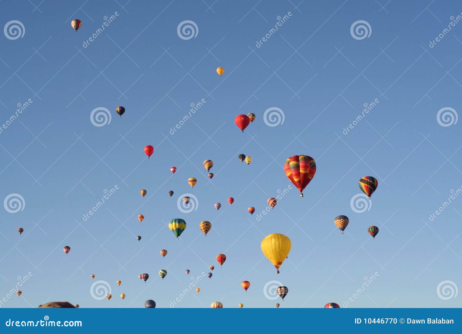 Hot Air Balloons Line the Sky Stock Photo - Image of heat, event: 10446770