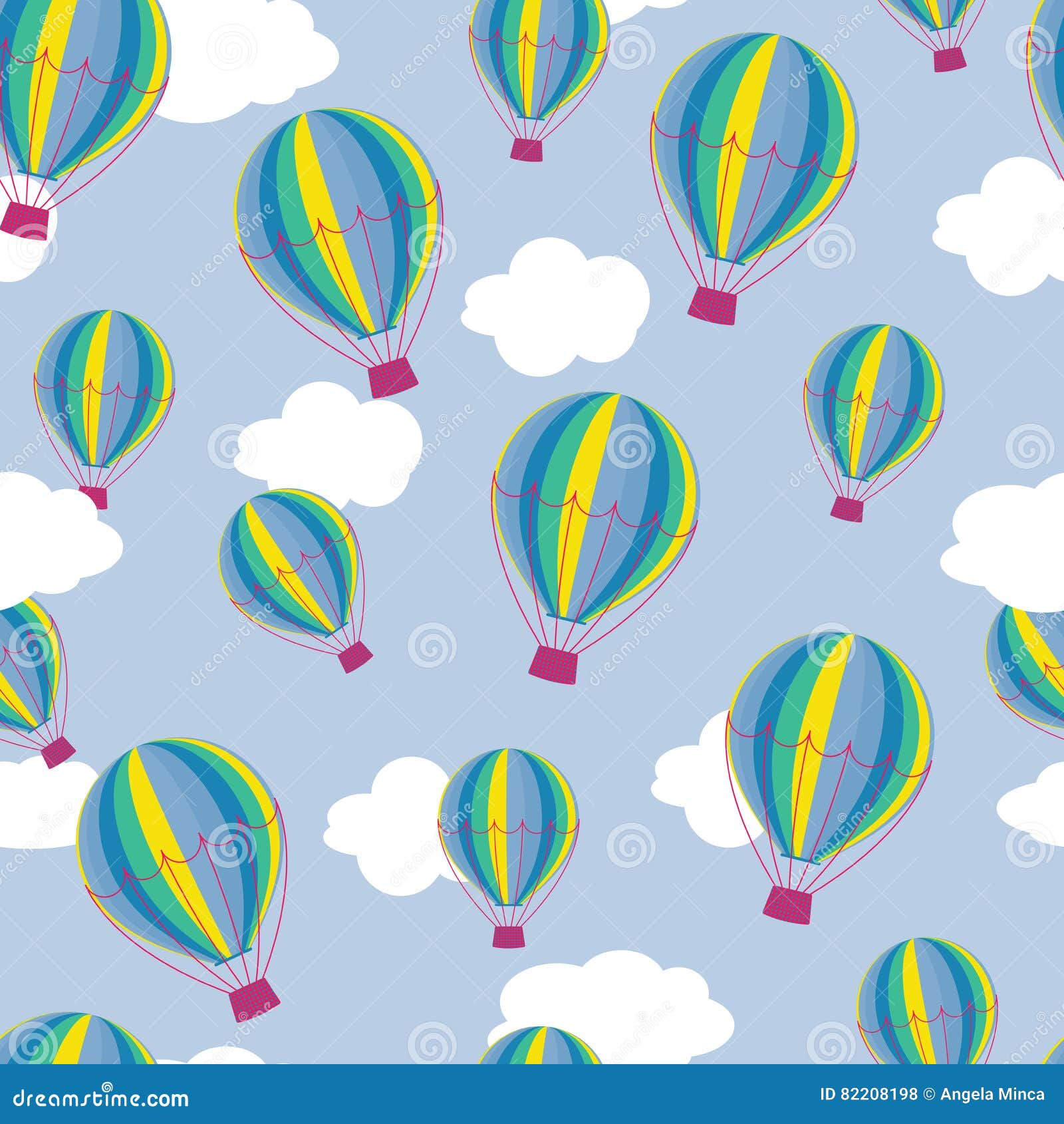 Hot air balloons pattern stock vector. Illustration of abstract - 82208198