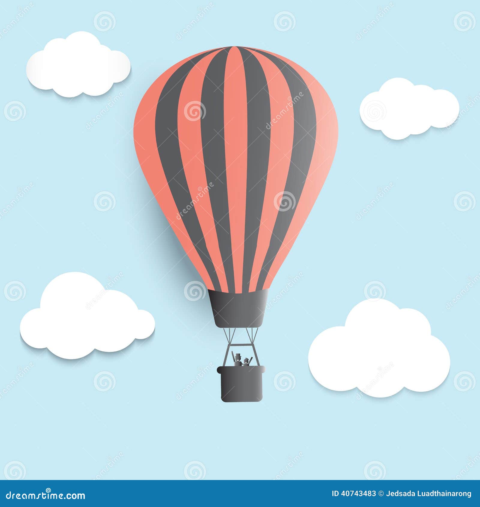Hot Air Balloons in the Sky Vector Illustrator Stock Vector ...