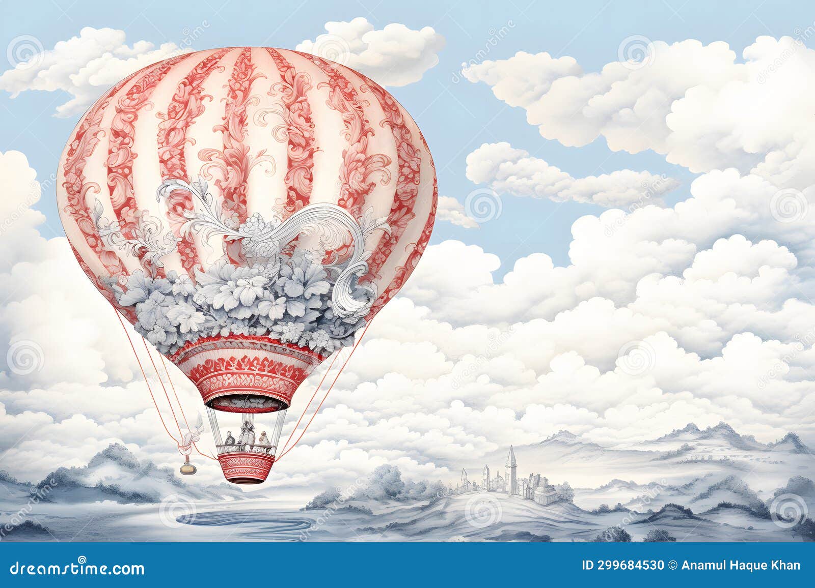 Hot Air Balloons. Vector Illustration Stock Illustration - Illustration ...