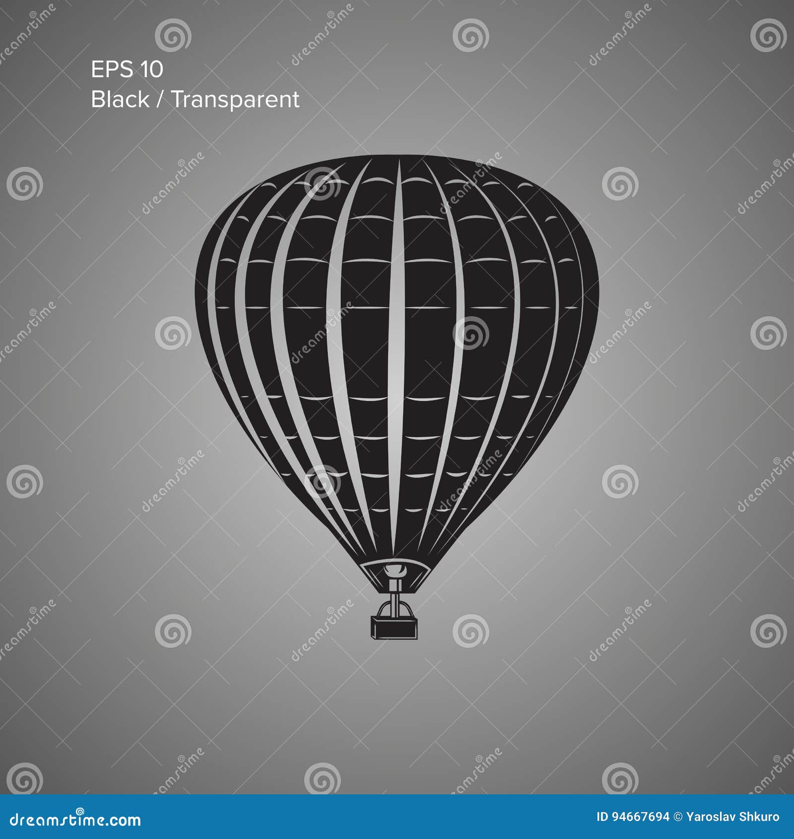 Hot Air Baloon Vector Illustration. Air Floatation Transport Stock ...