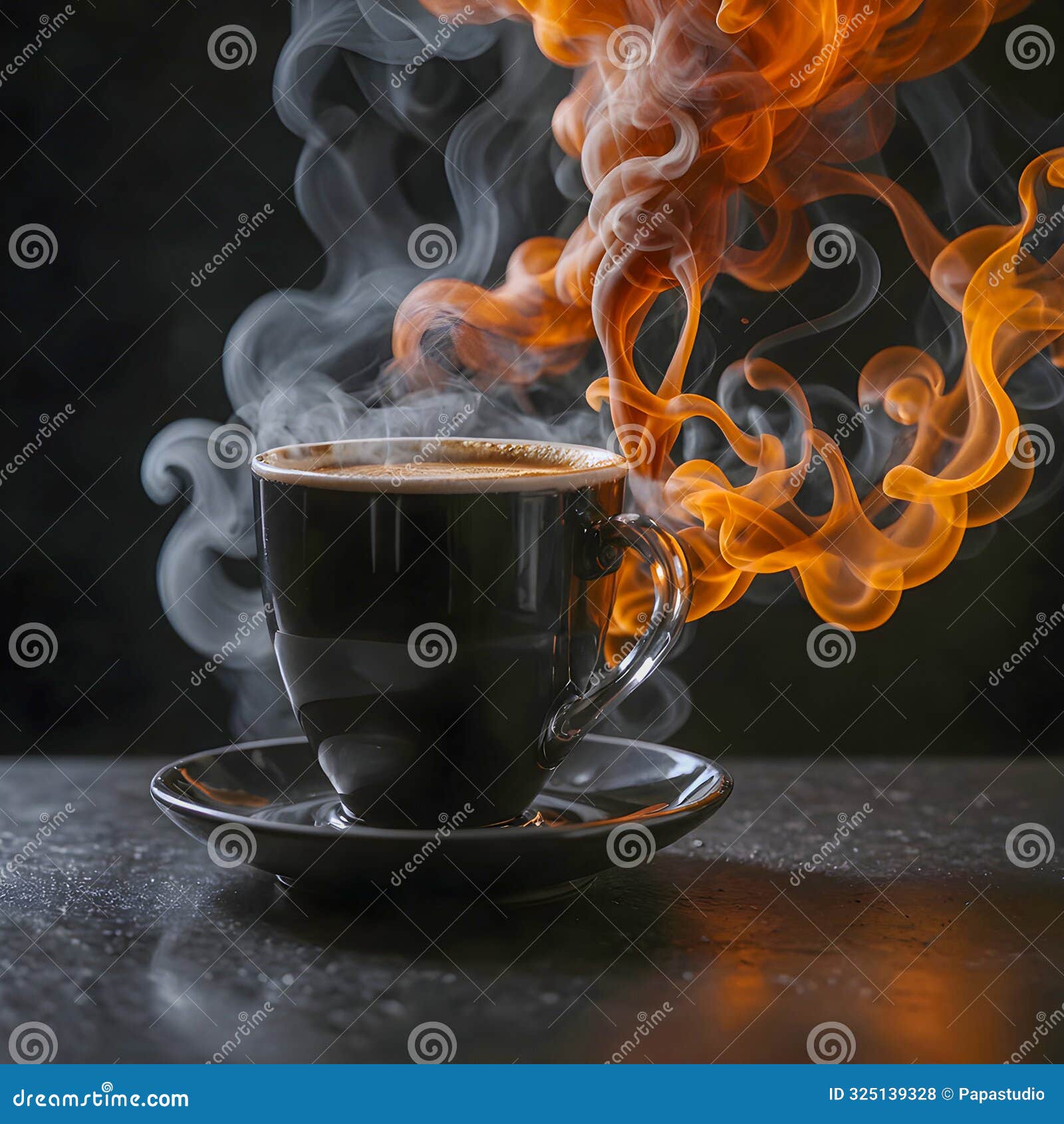 Hot Americano with a Beautiful and Charming Backdrop Stock Illustration ...