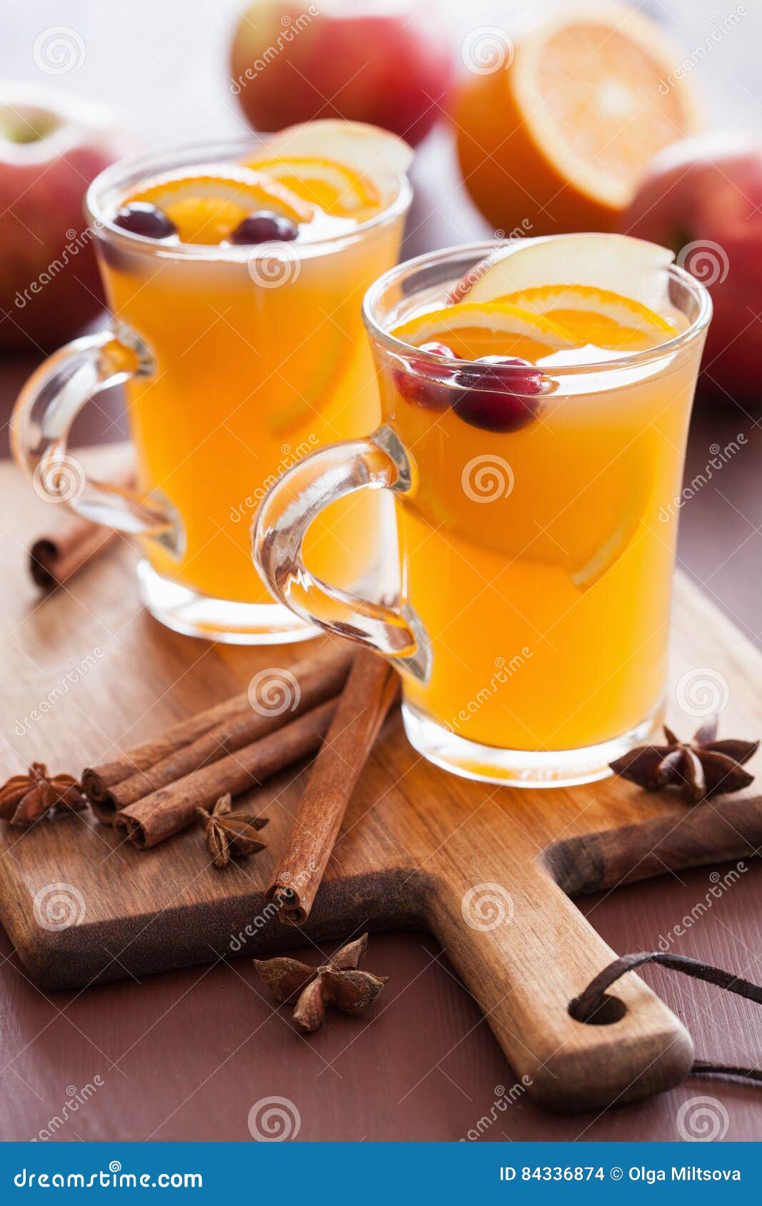 Hot Apple Orange Cider with Cinnamon Spice Warming Drink Stock Photo ...
