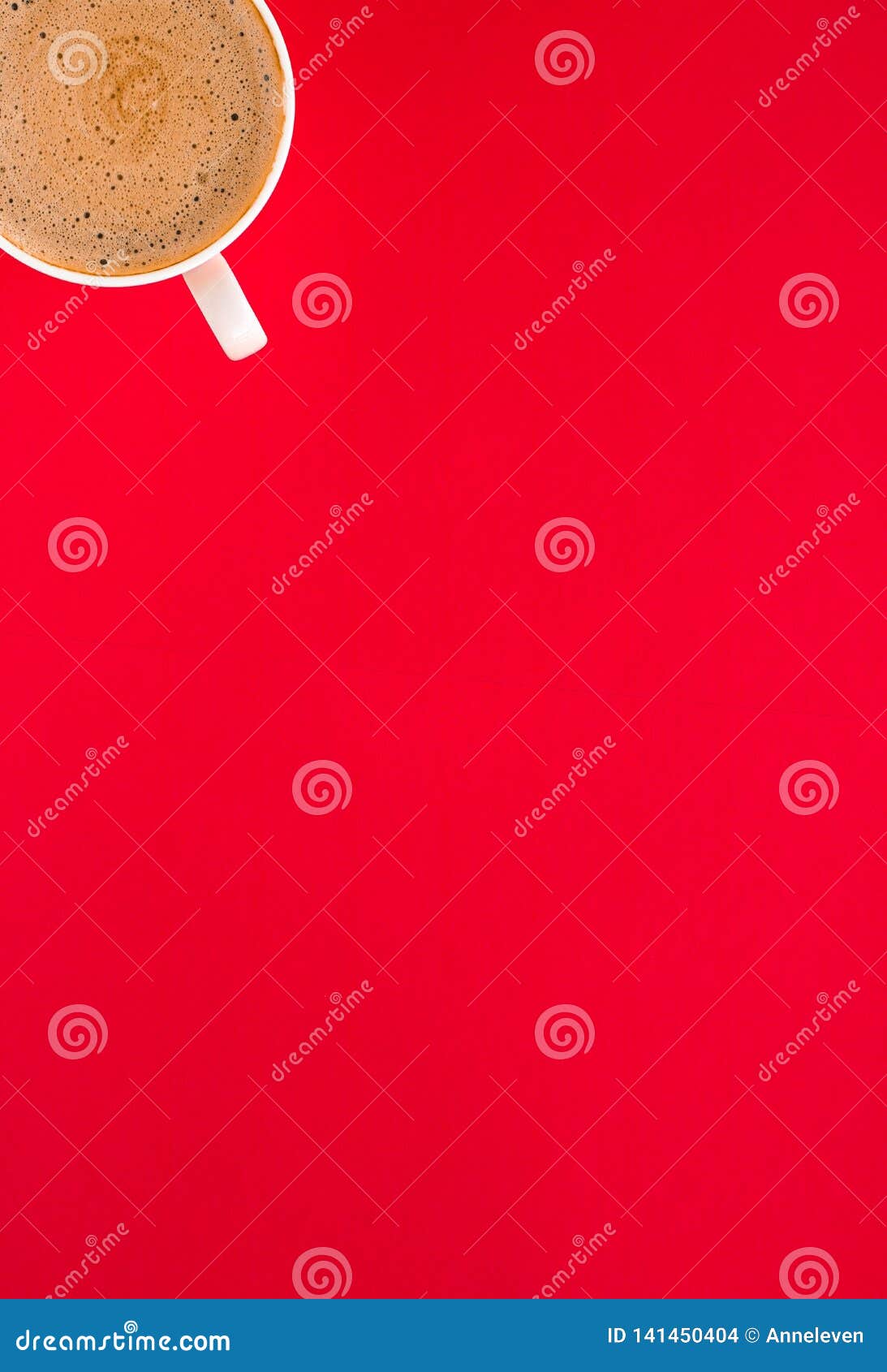 Hot Aromatic Coffee on Red Background, Flatlay Stock Photo - Image of ...