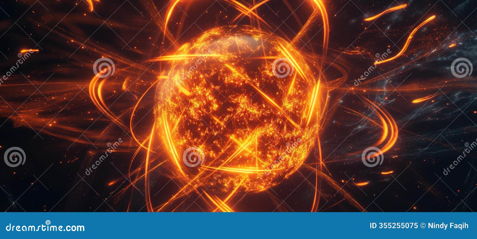 Hot Atomic Energy Light Circle Ball Explosion Background Stock ...