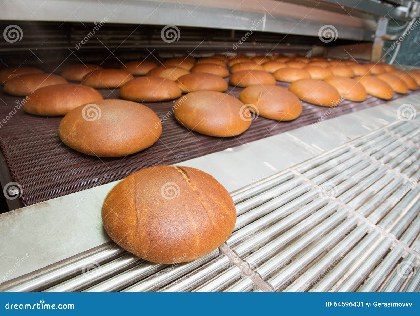 Hot baked breads on a line stock image. Image of background - 64596431