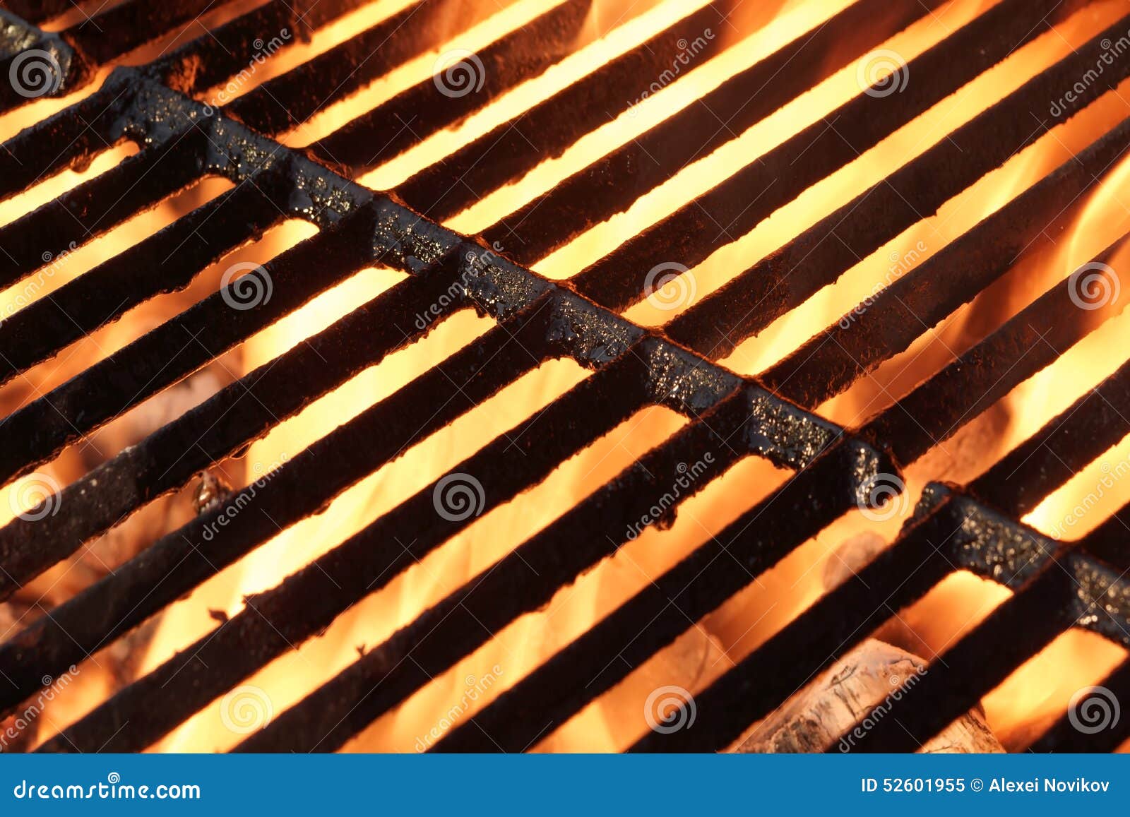 Hot Barbeque Grill stock image. Image of flame, meal - 52601955