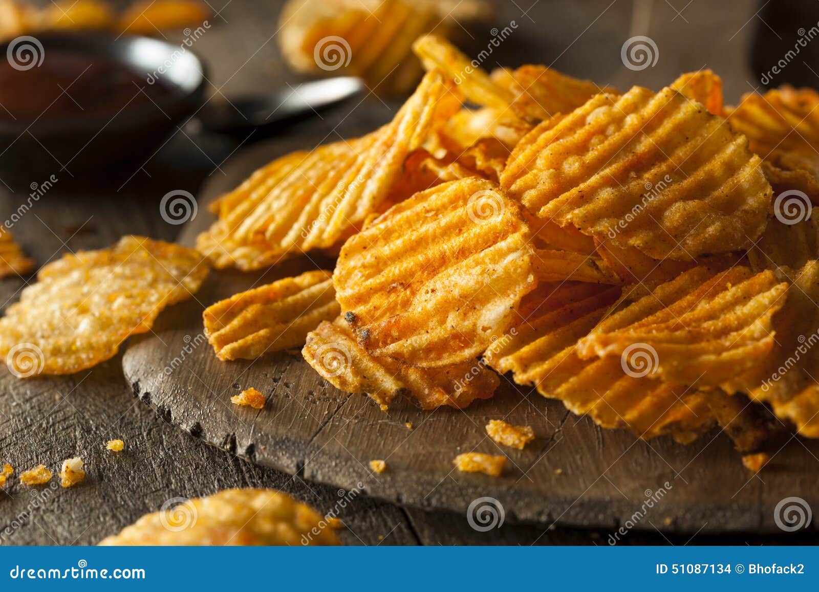 Hot Barbeque Potato Chips stock photo. Image of crisps - 51087134