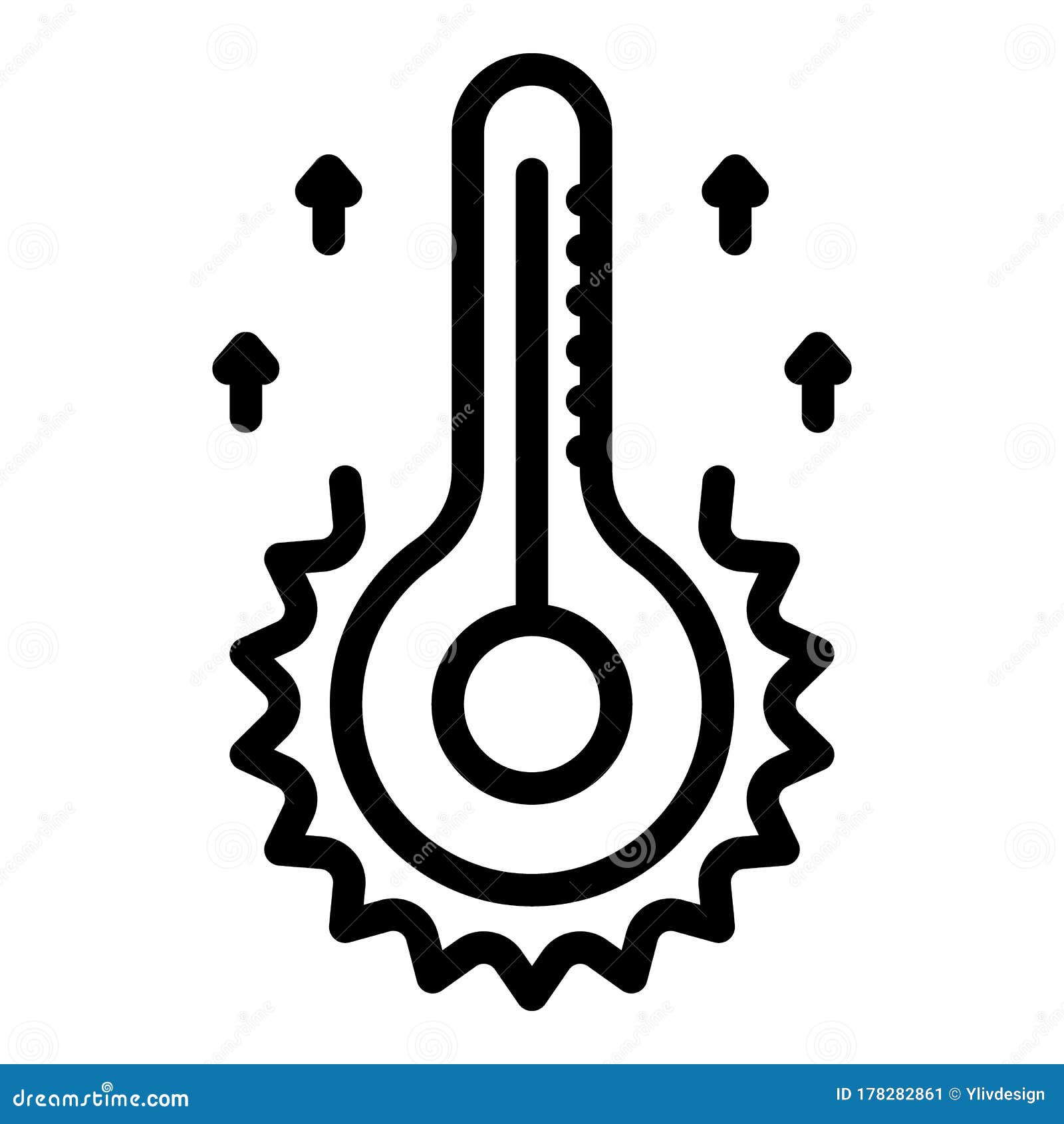 Hot Beach Temperature Icon, Outline Style Stock Vector - Illustration ...