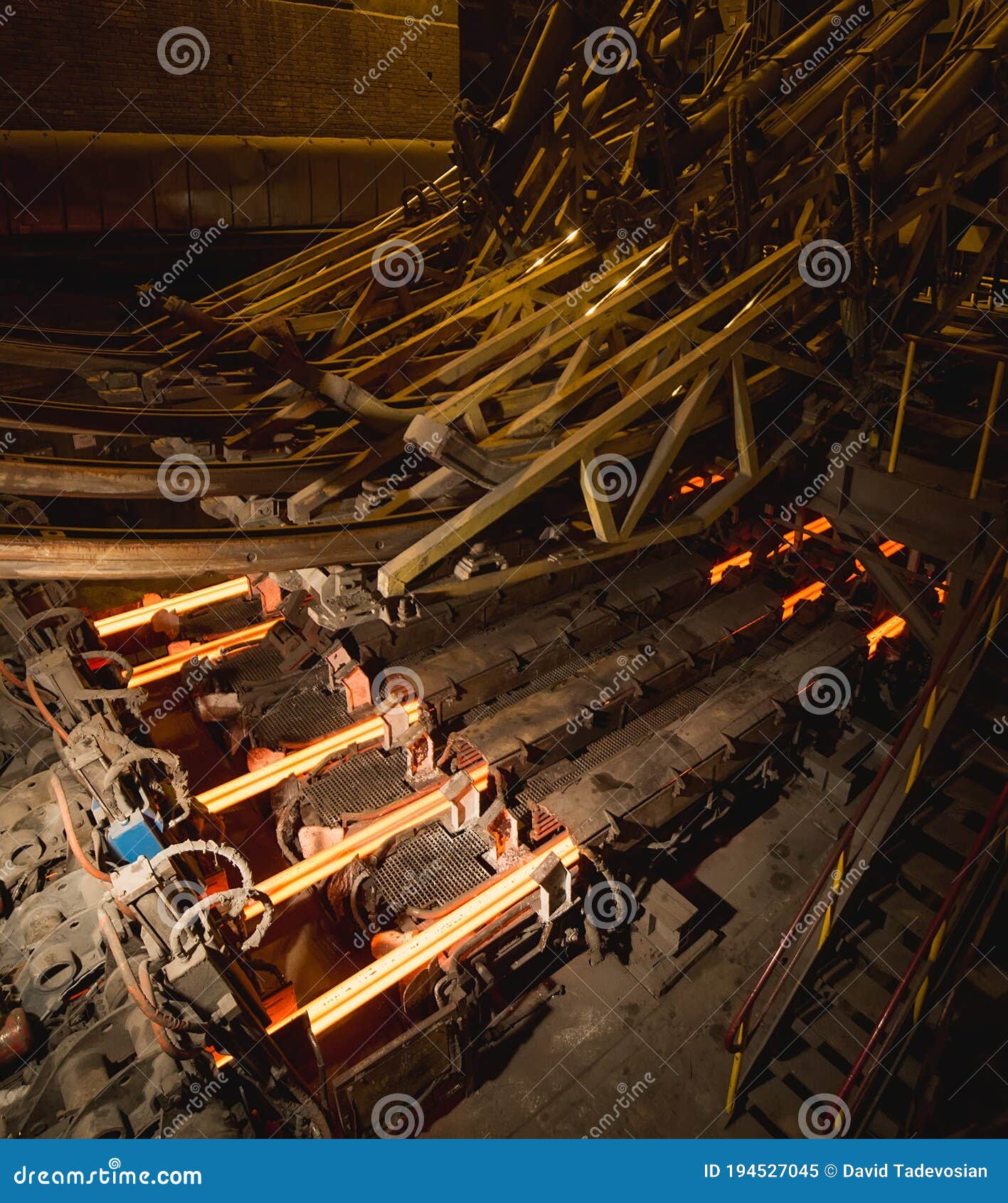 Hot Billet Bloom Continuous Casting, Also Called Strand Casting. Stock ...