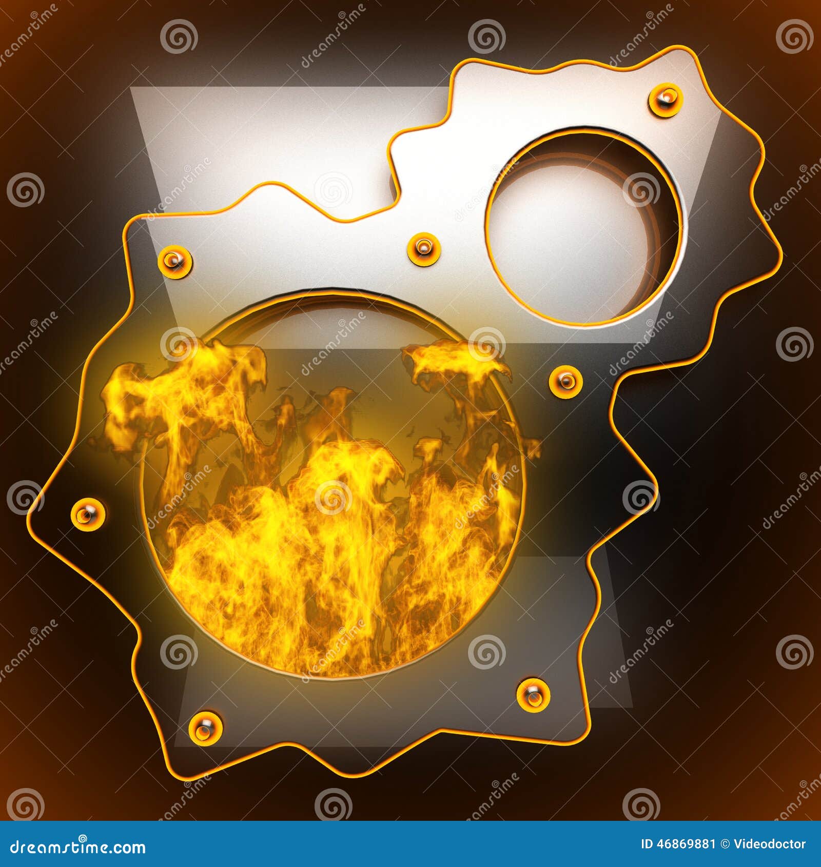 Hot Black Metal Background with Fire Stock Illustration - Illustration ...