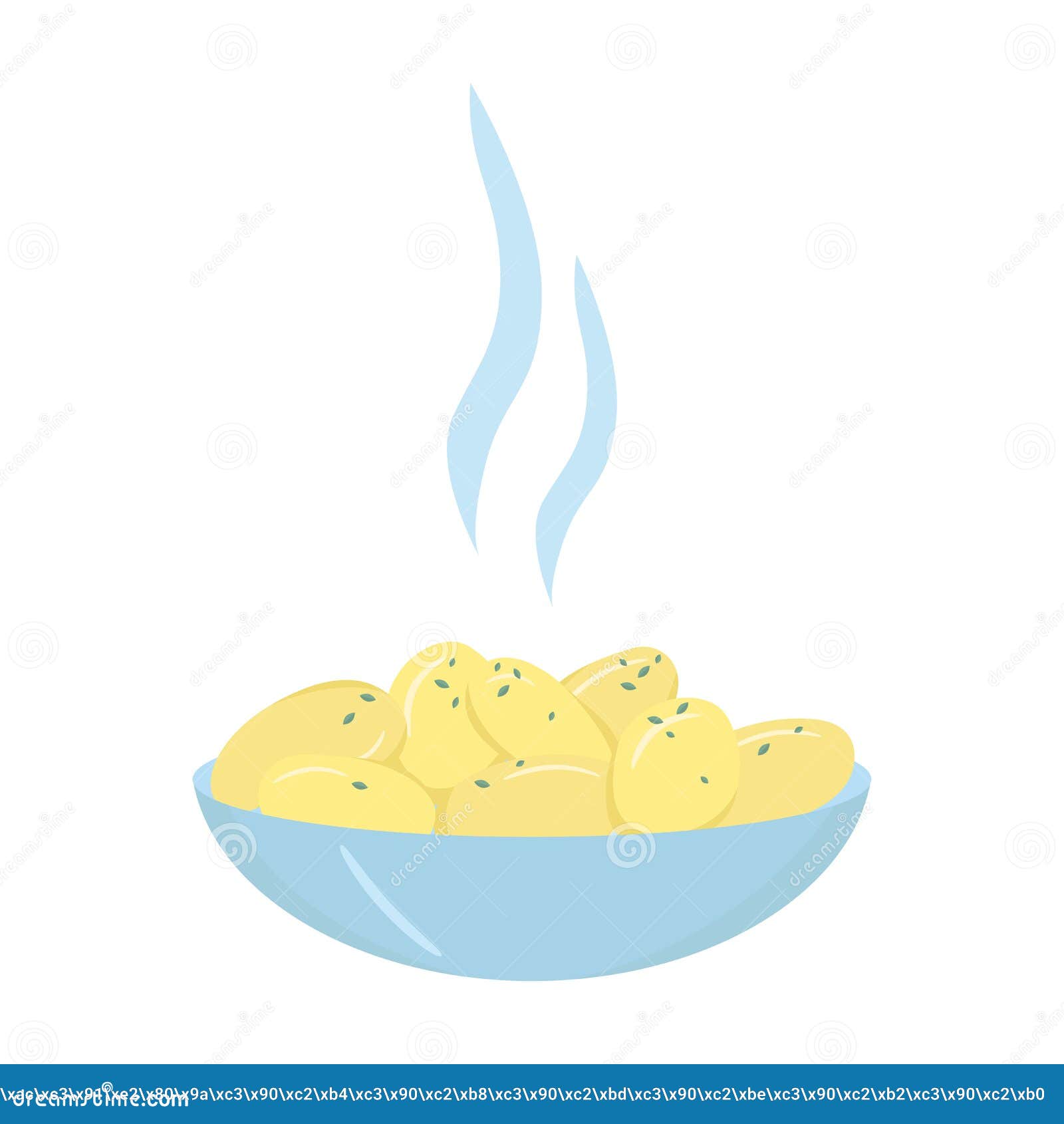 Hot Boiled Potatoes in a Plate Stock Vector - Illustration of roast ...