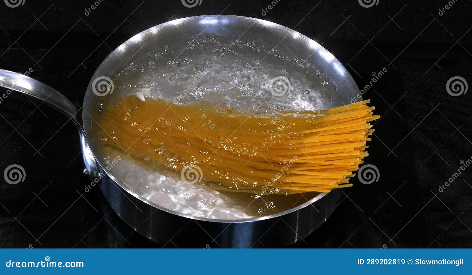 Hot Boiling Water and Spaghetti Pasta in a Saucepan Stock Image - Image ...