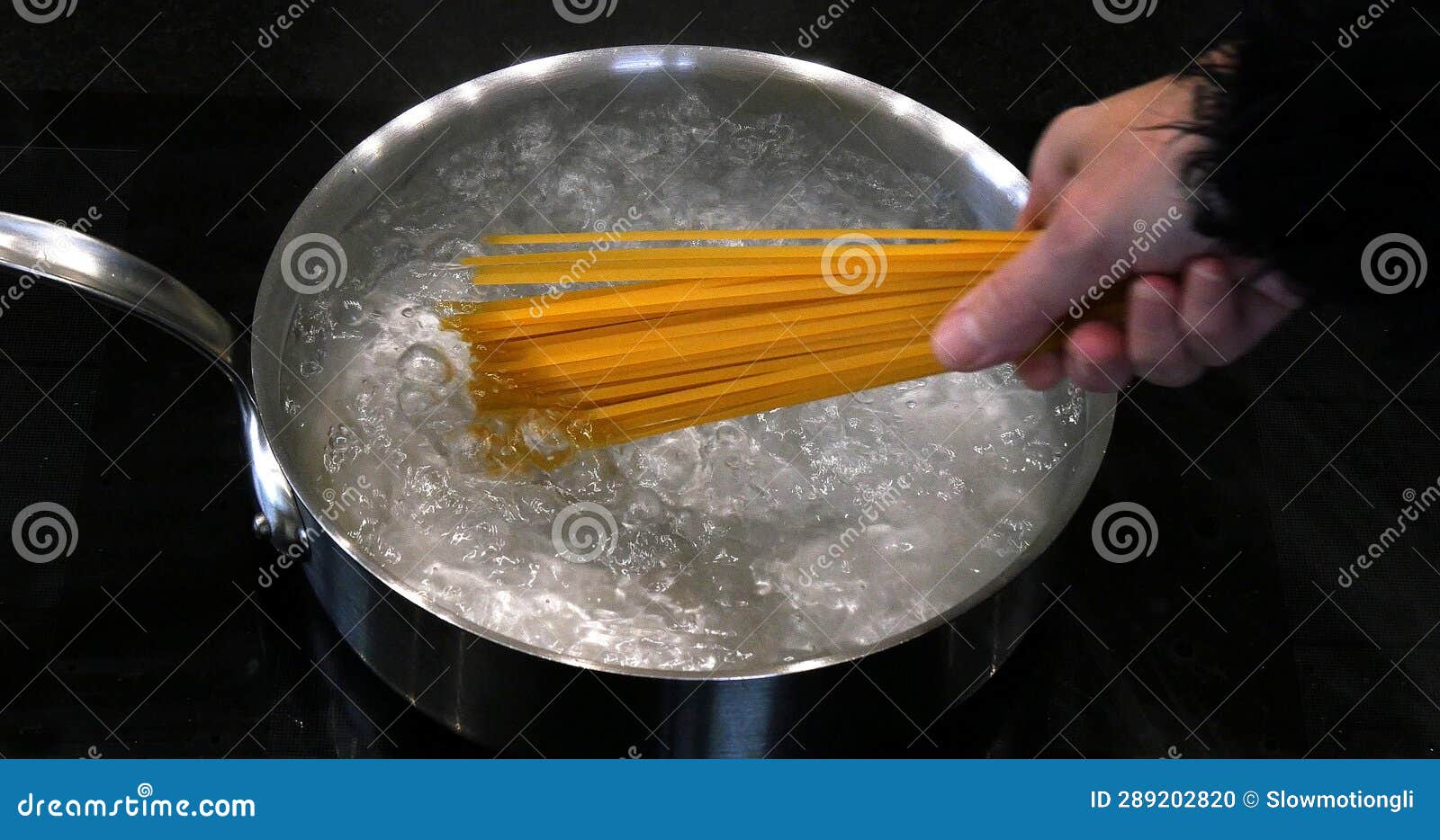 Hot Boiling Water and Spaghetti Pasta in a Saucepan Stock Photo - Image ...