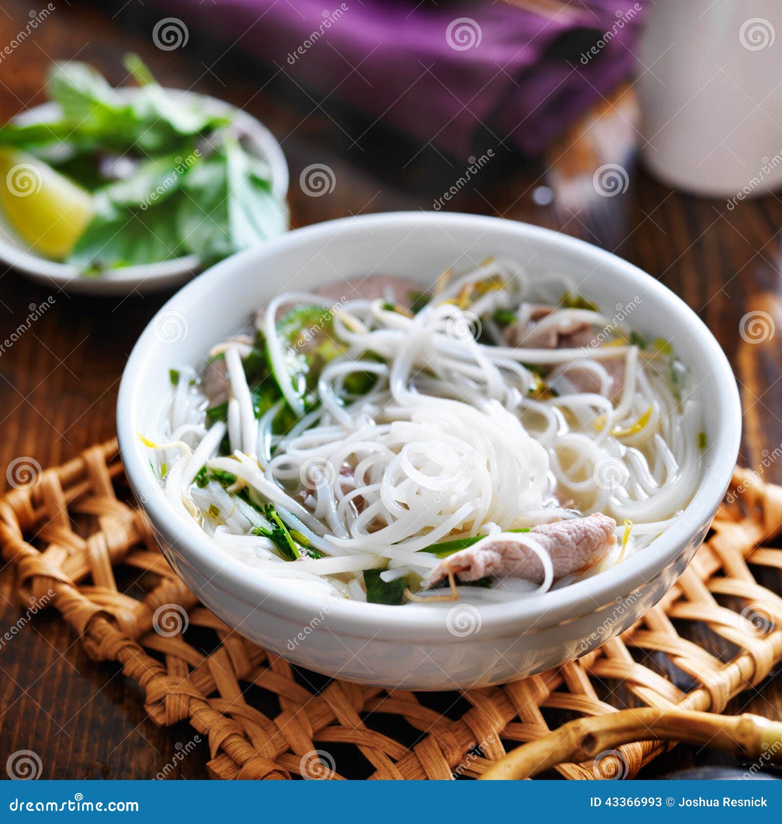 Hot Bowl of Pho with Beef and Rice Noodles Stock Image - Image of ...