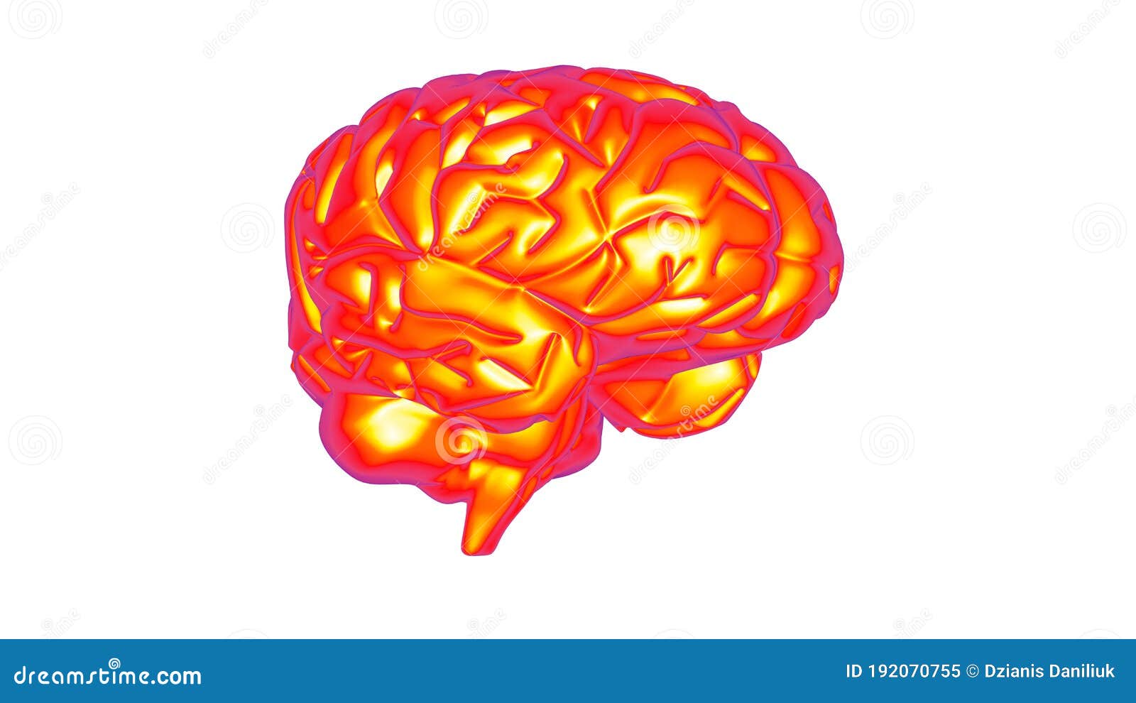 Hot Brain Thermal Imager Illustration 3d Render Stock Illustration ...