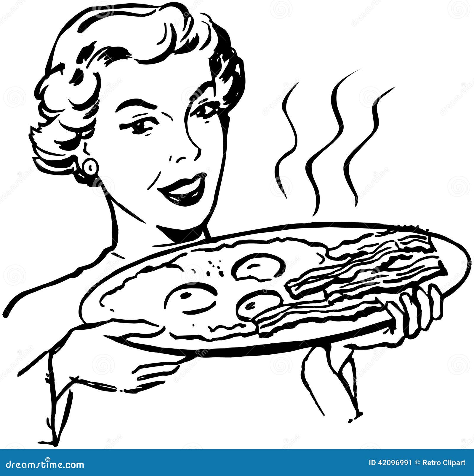 Hot Breakfast stock vector. Illustration of forties, food - 42096991