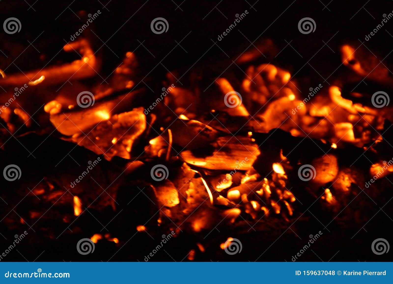 Hot and Bright Embers - Front View Stock Photo - Image of burn, dark ...