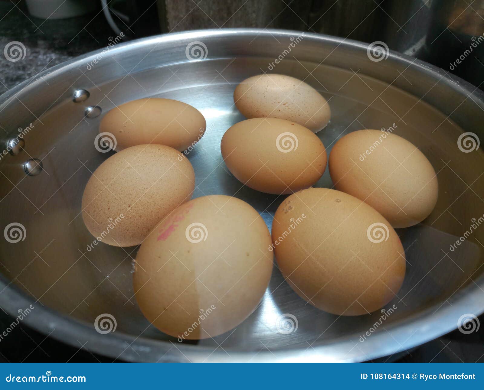Eggs Boiling in a Small Pot Stock Photo - Image of eggs, small: 108164314