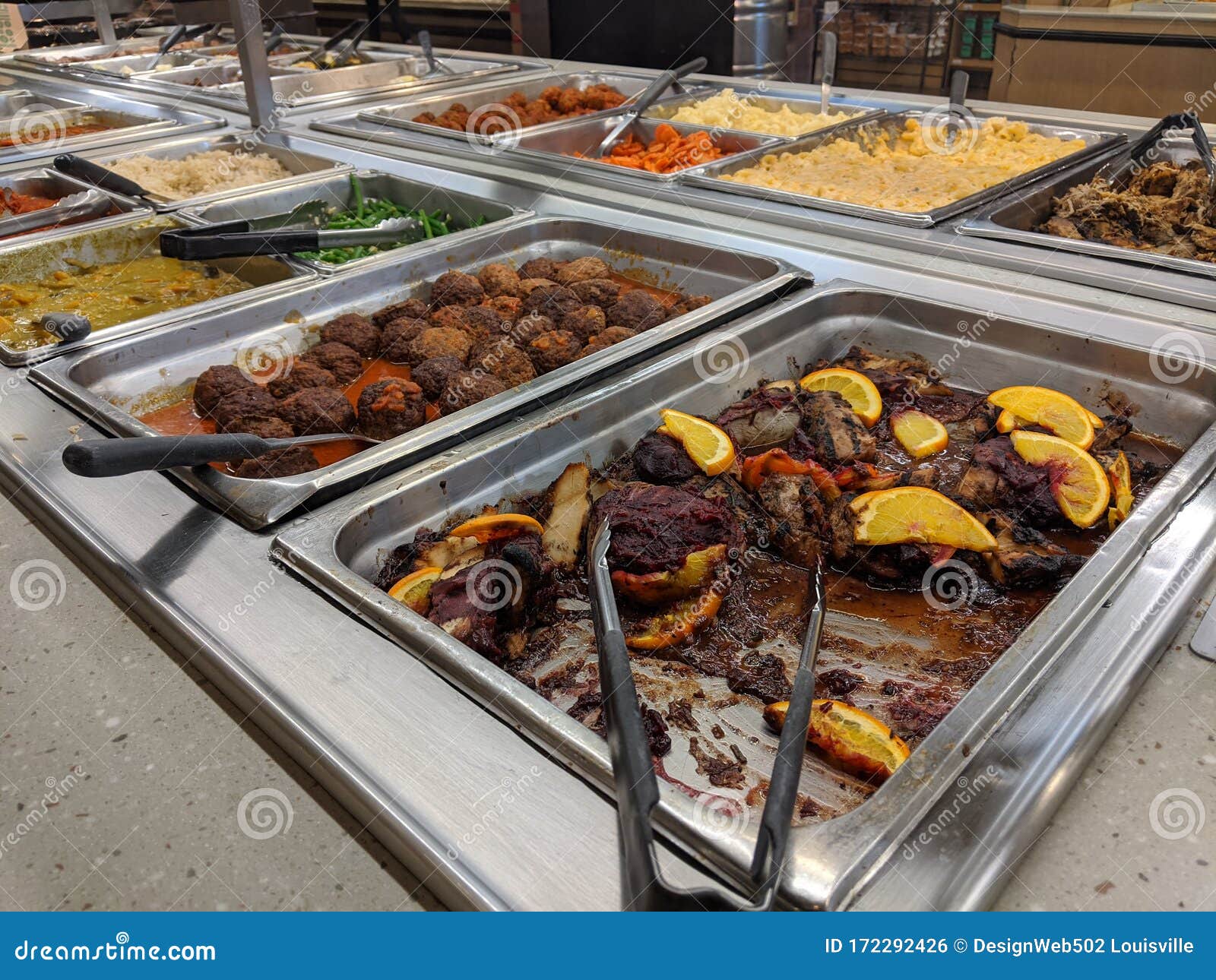 Buffet Display Of Tasty Spicy Meatballs Stock Photography ...