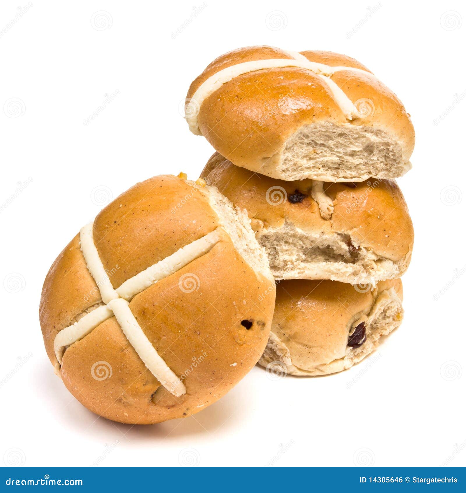 Hot X bun stack stock photo. Image of isolated, bakery - 14305646