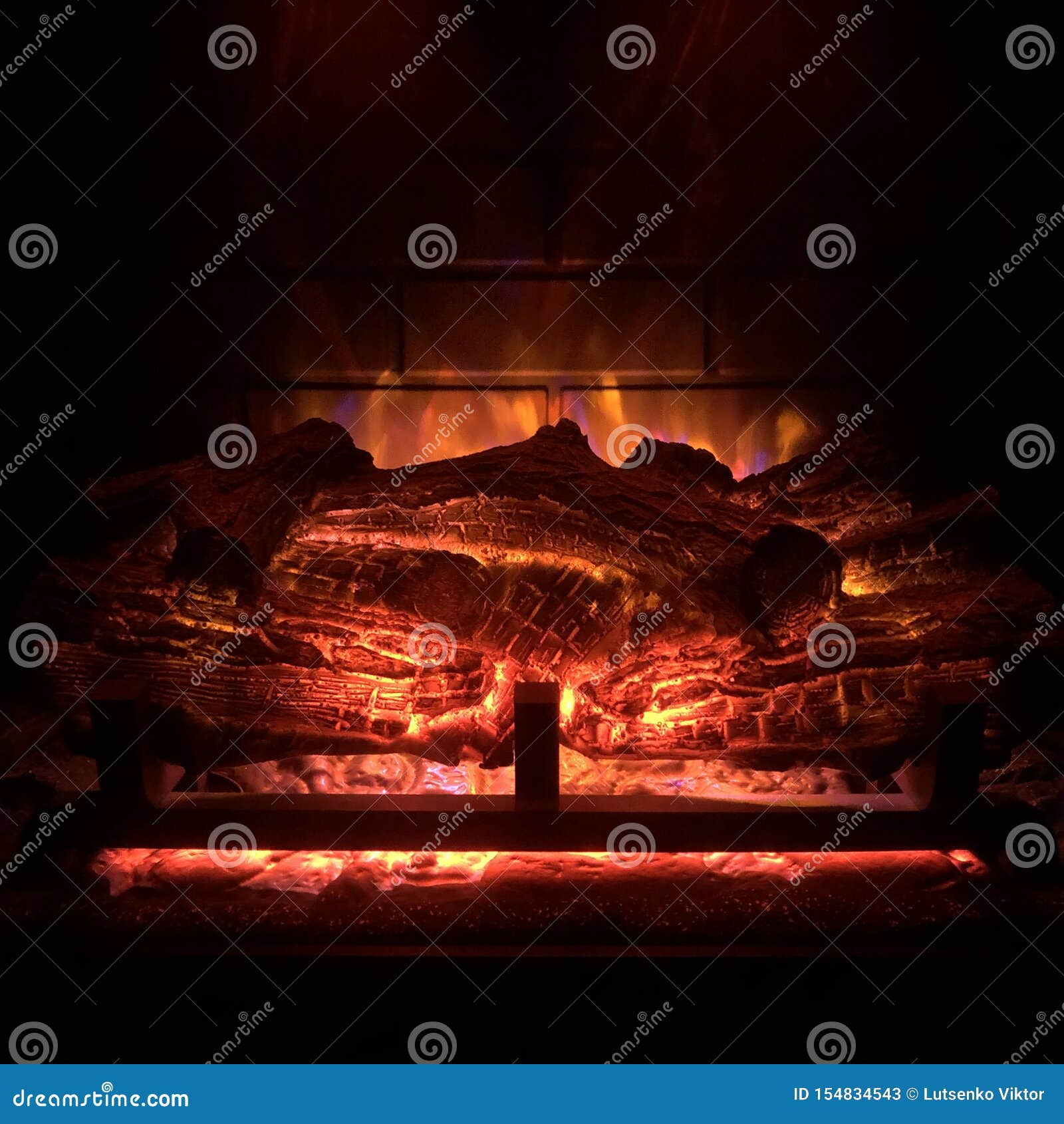 Hot and Burning Fireplace Macro with Red Ember Stock Image - Image of ...