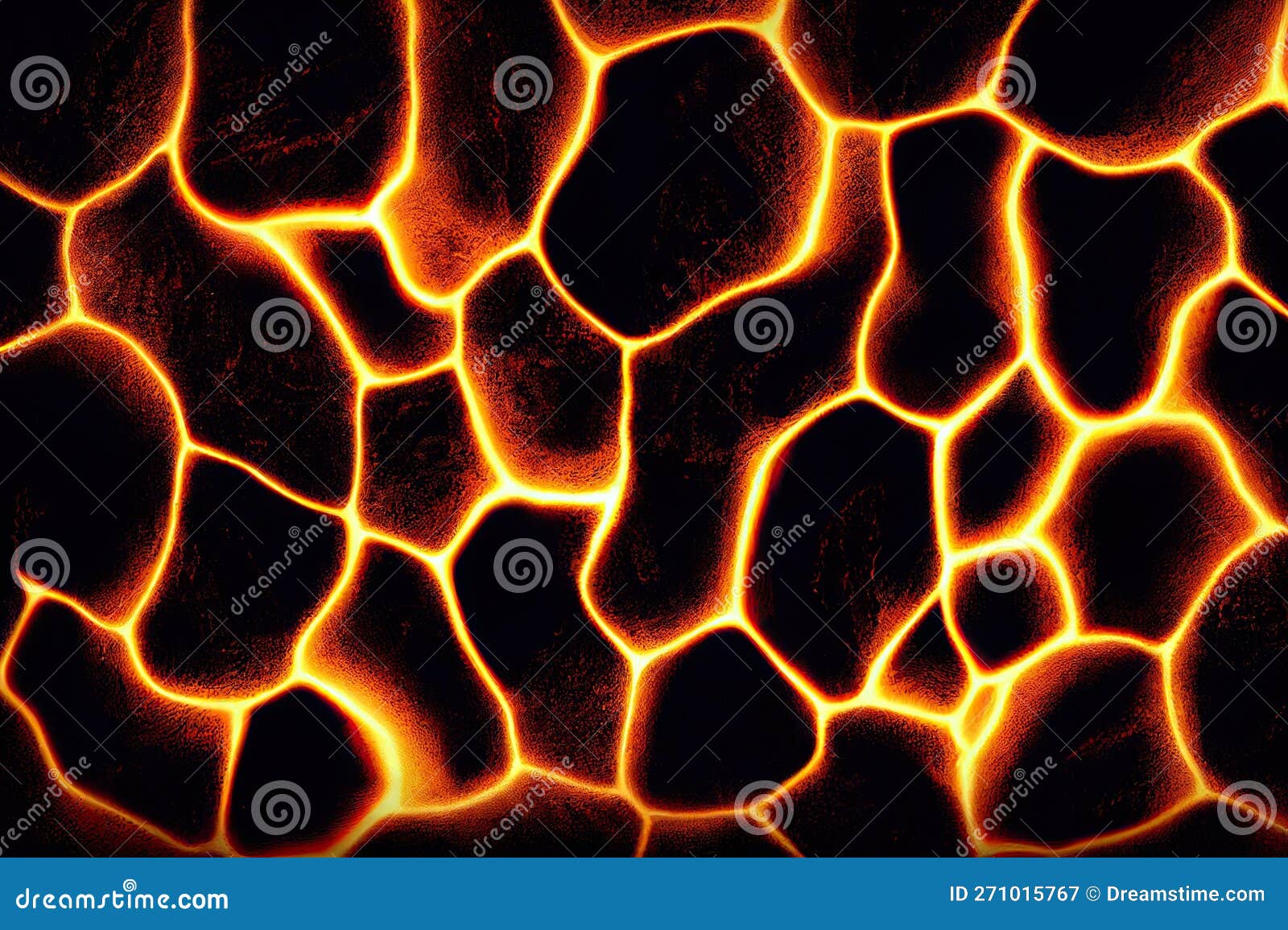 Hot and Burning Lava Texture in Form of Uneven Cells Stock Image ...