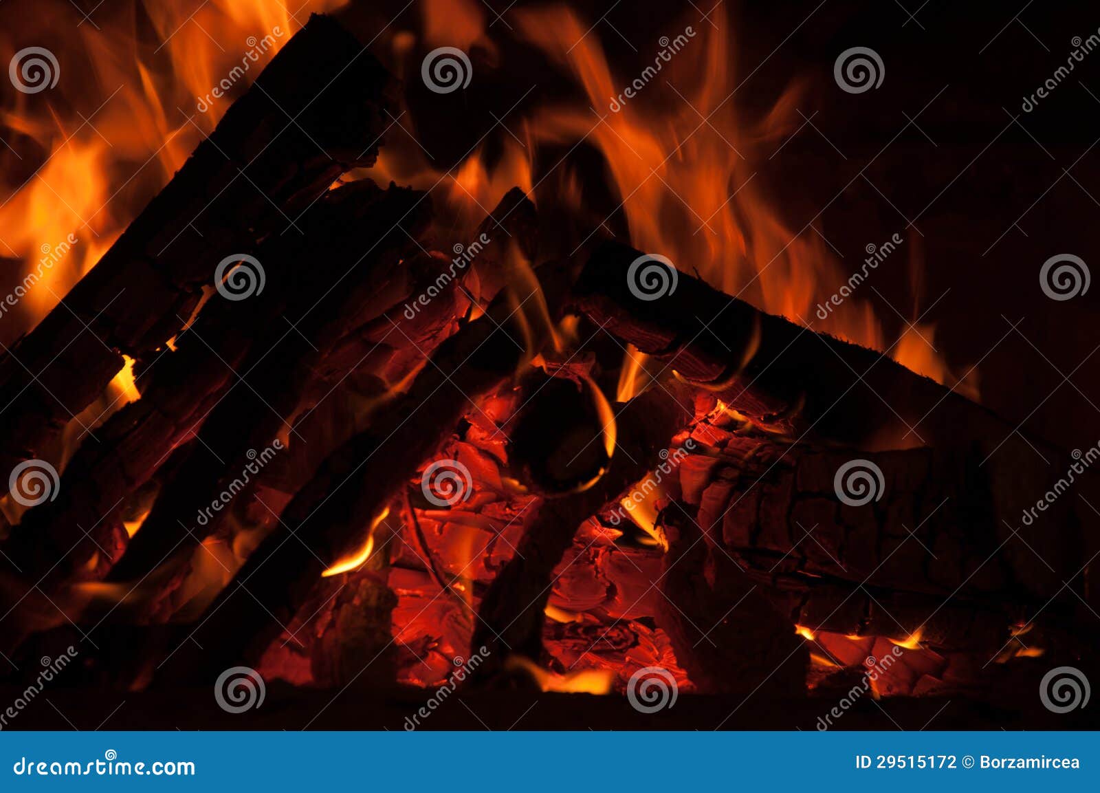 Hot Burning Logs on Fire stock photo. Image of dangerous - 29515172