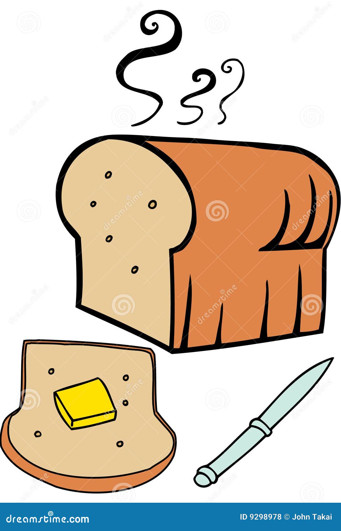 Hot Buttered Bread stock vector. Illustration of butter - 9298978