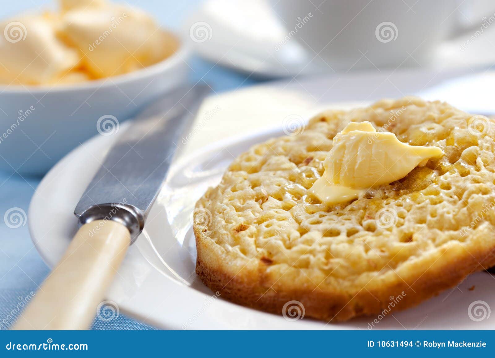 Hot buttered Crumpets stock photo. Image of differential - 10631494
