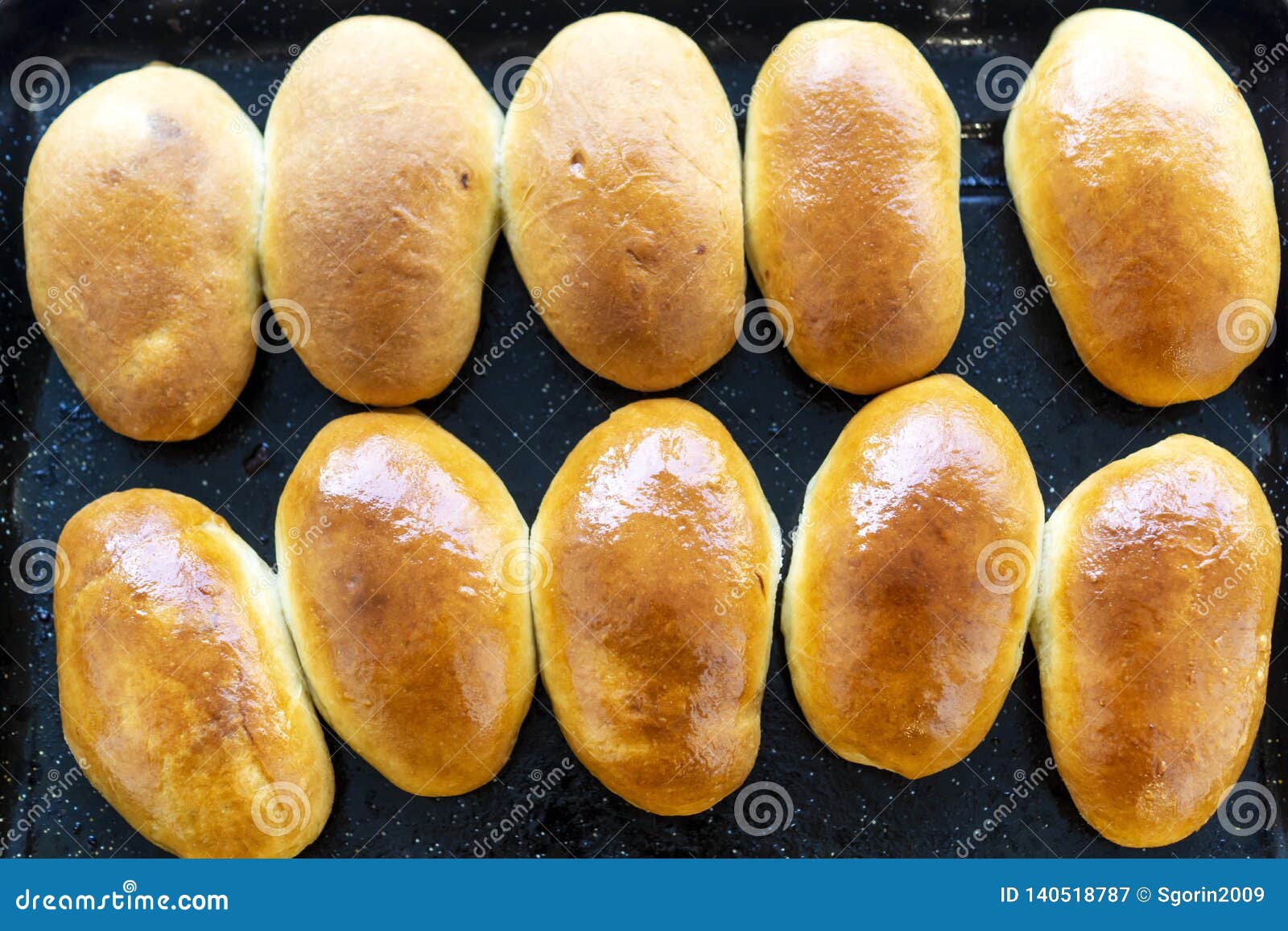 Hot Cakes on Baking Sheet, Some of Them are Oiled Stock Image - Image ...