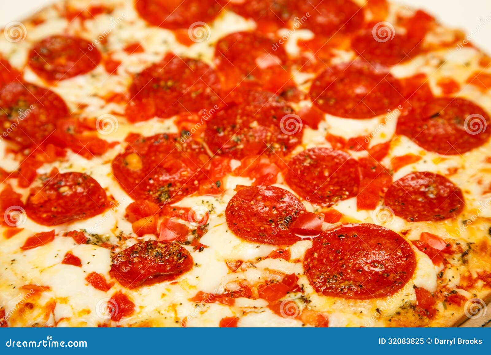 Hot Cheesy Pepperoni Pizza stock image. Image of mozzarella - 32083825