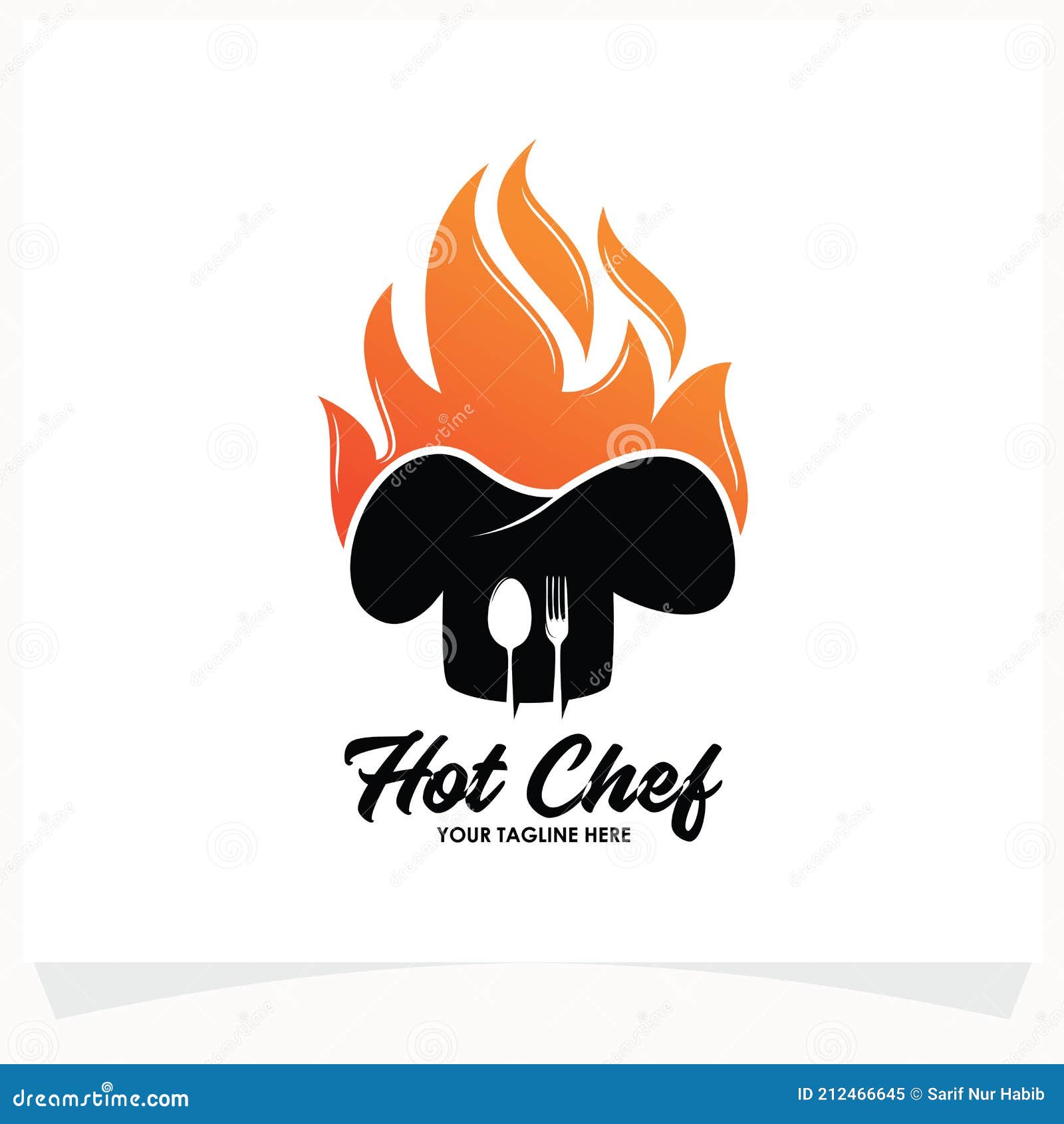 Hot Chef Logo Deigns Template Cartoon Vector | CartoonDealer.com #212466645