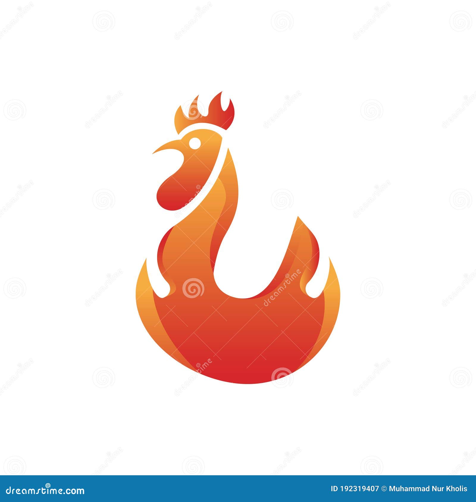 Hot Chicken with Flame Icon Logo Vector Design Illustration Stock ...