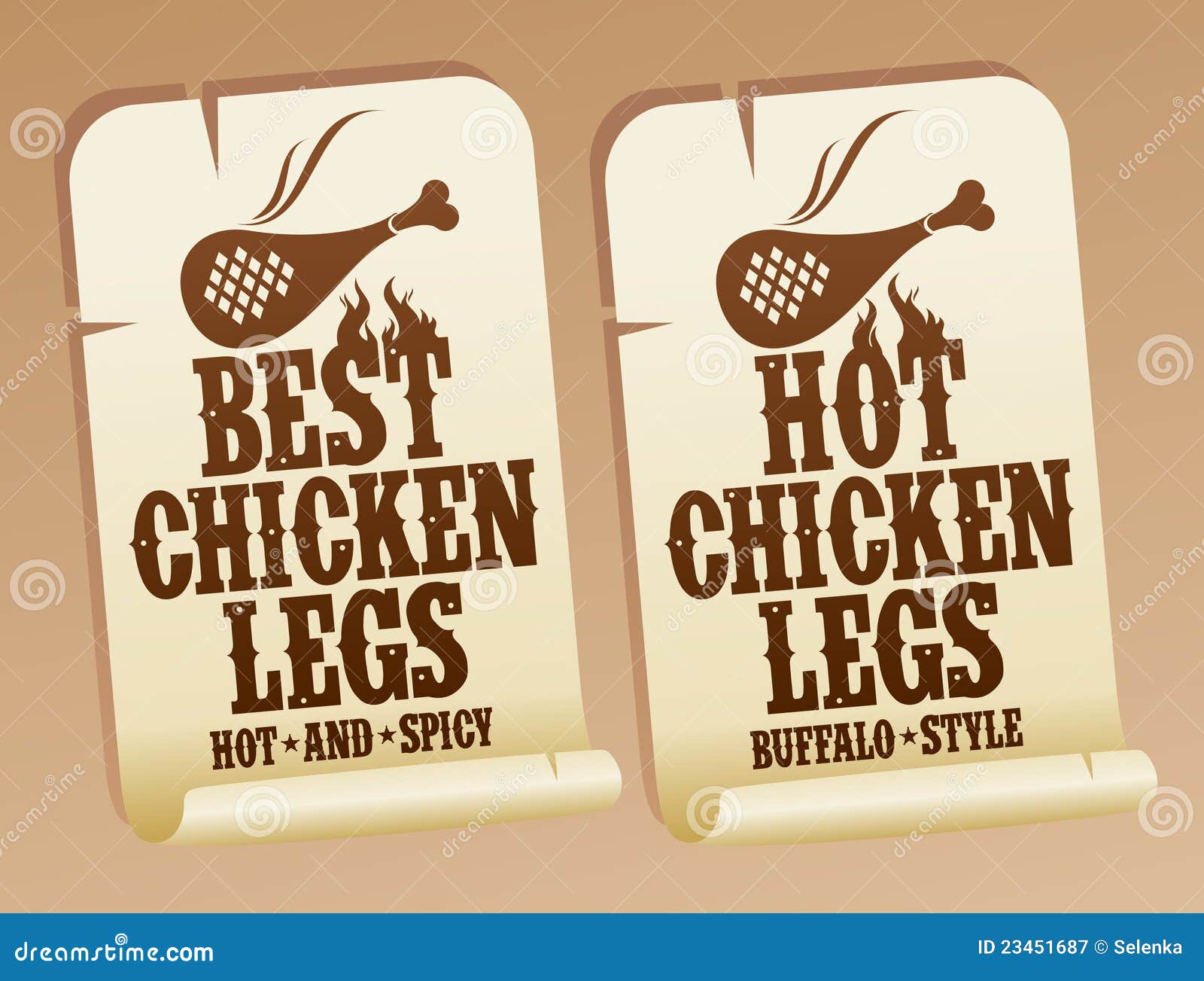 Hot chicken legs stickers. stock vector. Illustration of fastfood ...